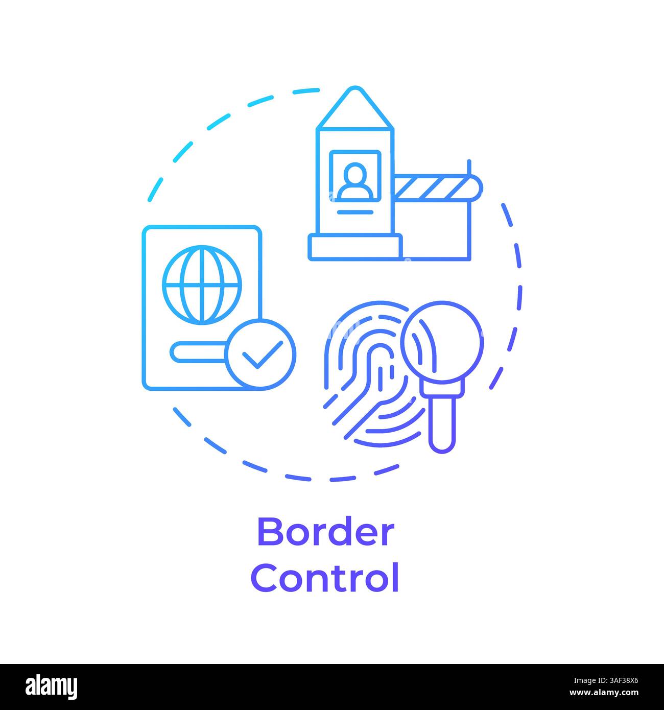 Boundaries control blue gradient concept icon Stock Vector Image & Art ...