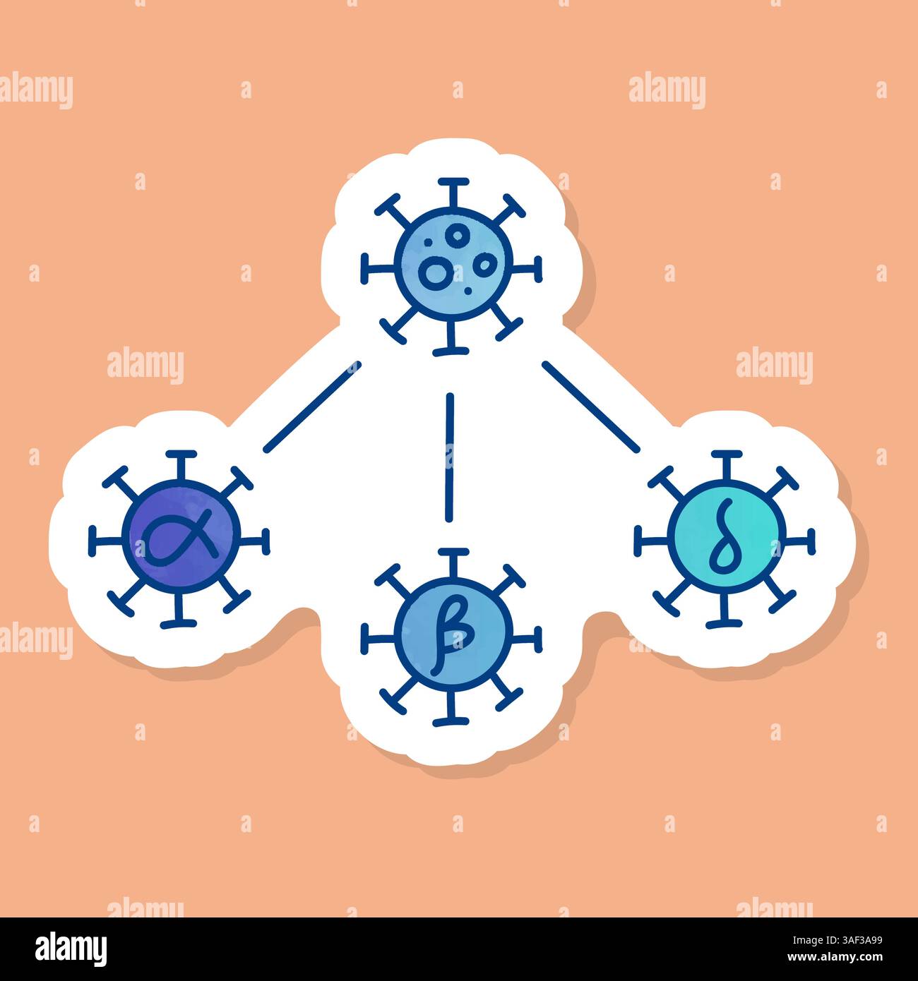 Virus mutation concept color sticker Stock Vector Image & Art - Alamy
