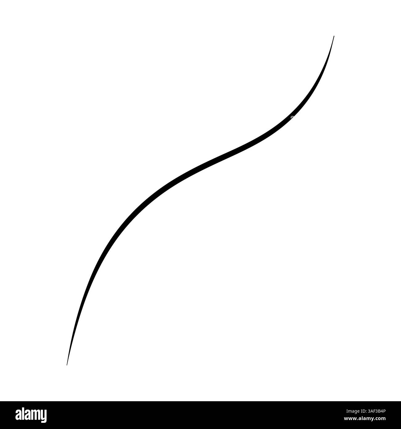 Elegant Flowing Curve Abstract Line Art on White Stock Vector Image ...