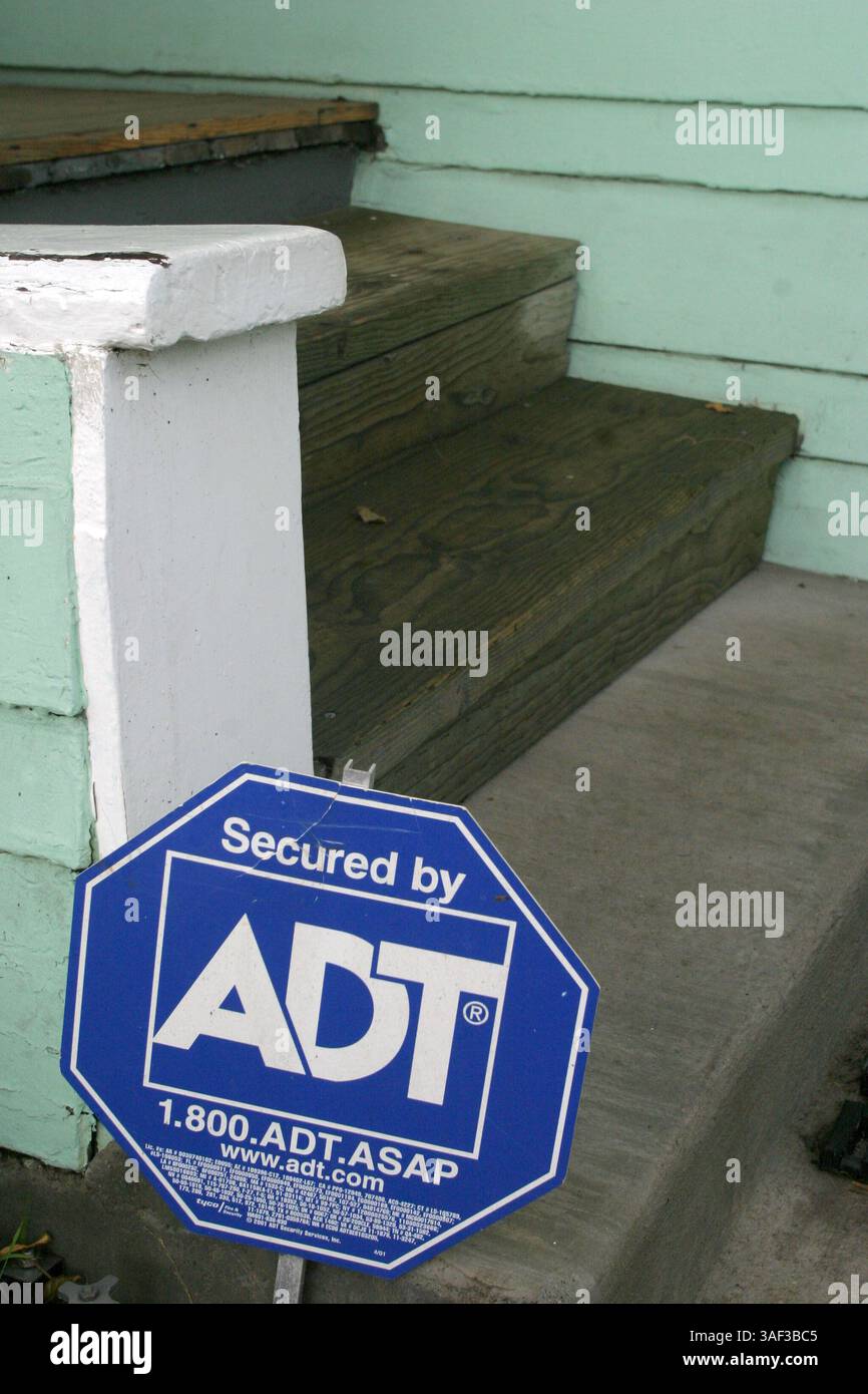 Dec 06, 2004; Los Angeles, CA, USA; An ADT home security sign is ...