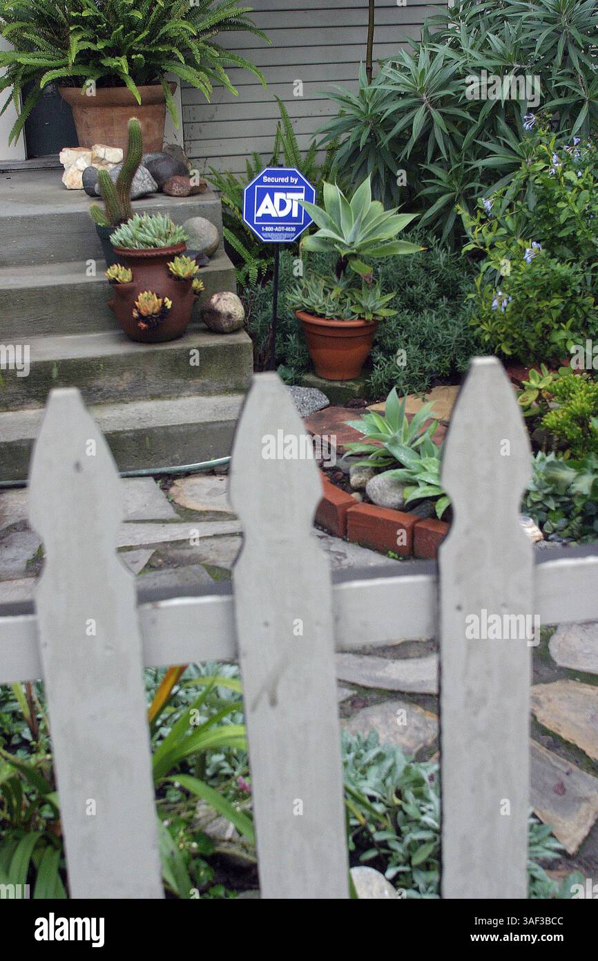 Dec 06, 2004; Los Angeles, CA, USA; An ADT home security sign is ...