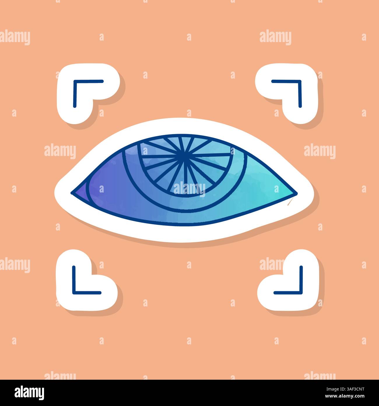 Face recognition eye scanner color sticker Stock Vector Image & Art - Alamy