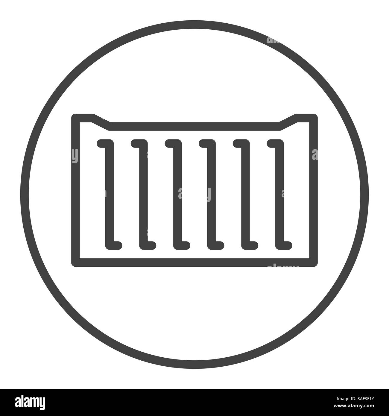 Shipping Container vector round icon with modern outline design Stock ...