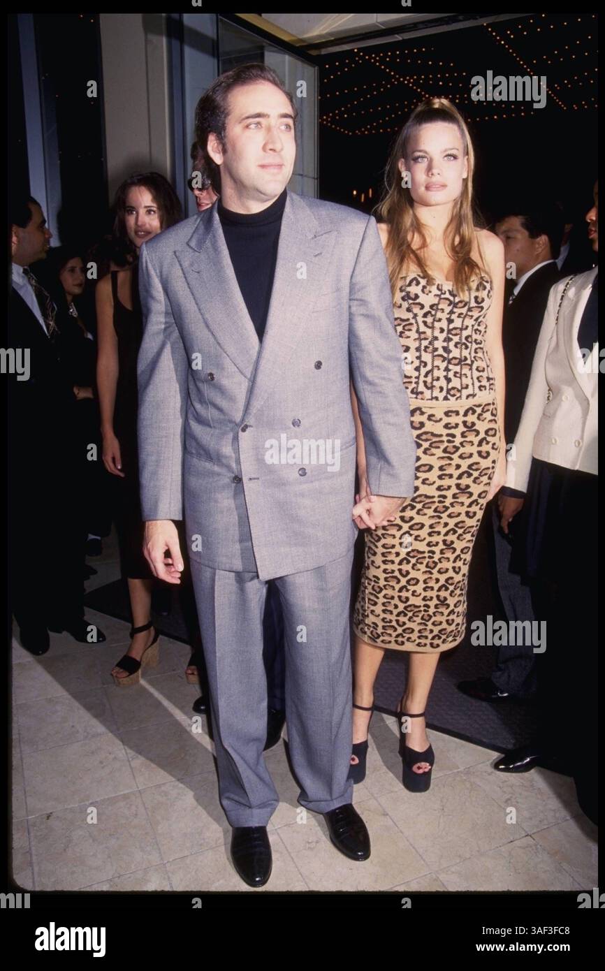 December 9, 1992; Hollywood, CA, USA; NICOLAS CAGE and wife KRISTEN ...