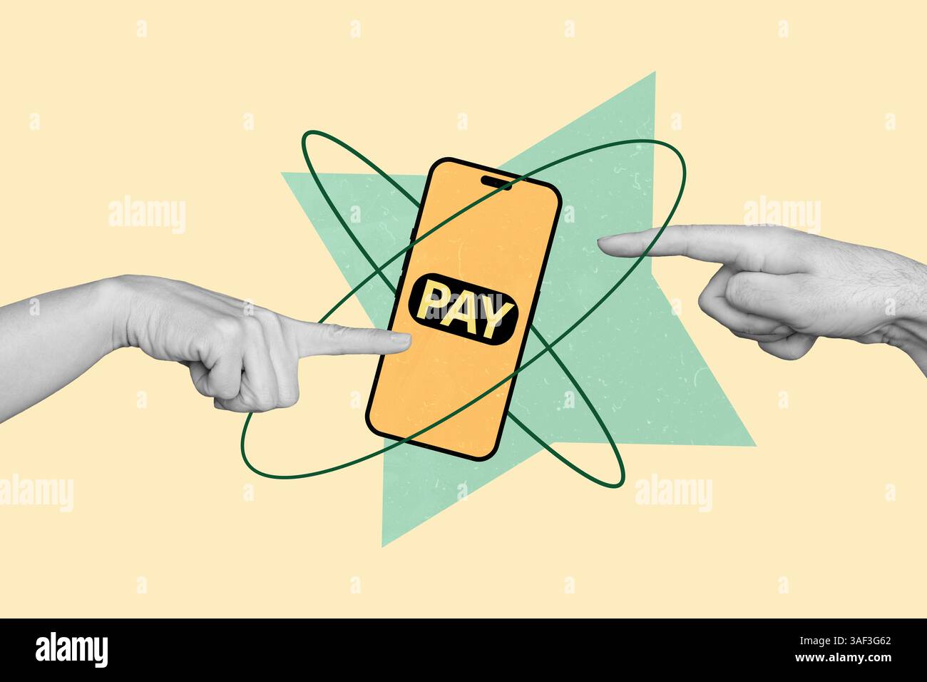 Trend artwork template design 3D collage sketch of symbol body language finger showing ...