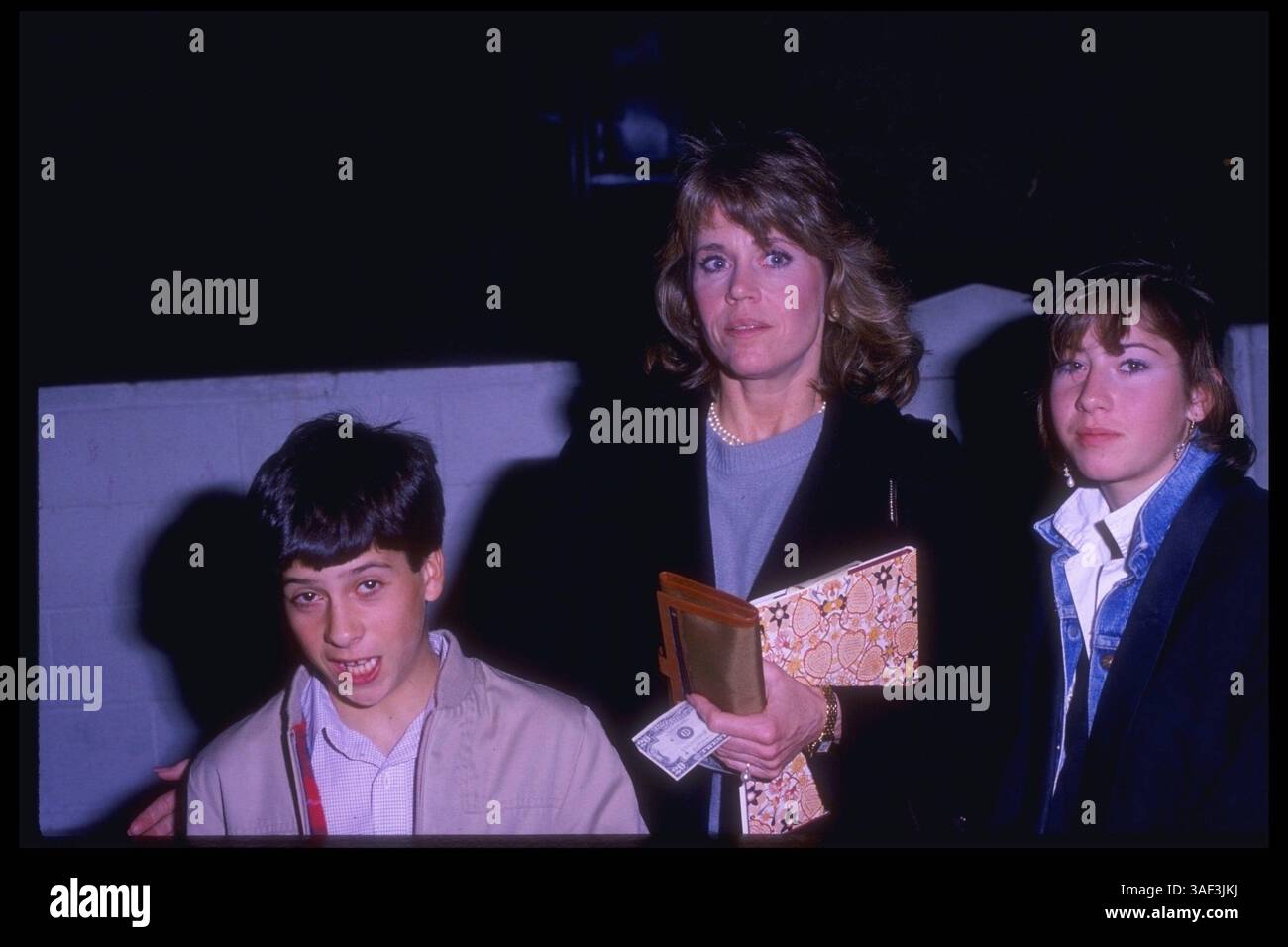 1985; Hollywood, CA, USA; JANE FONDA, son TROY HAYDEN and daughter ...