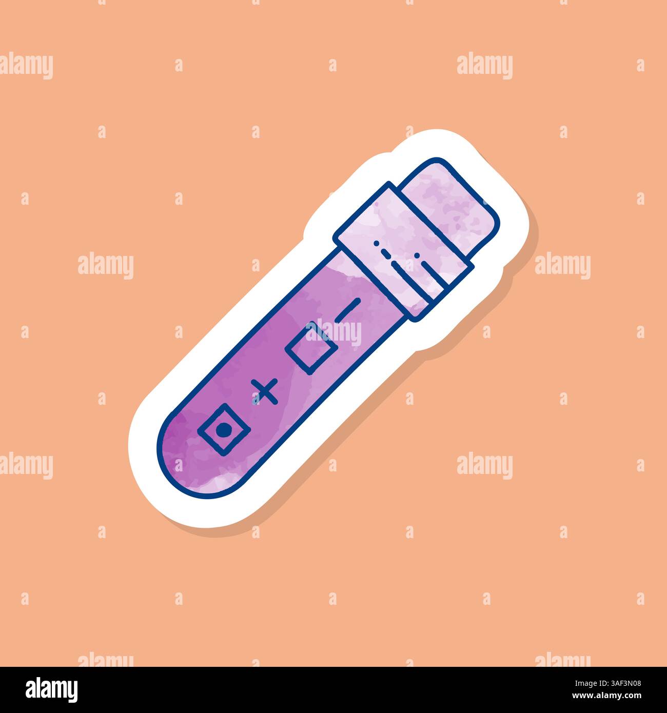 Lab testing tube with positive and negative result color sticker Stock ...