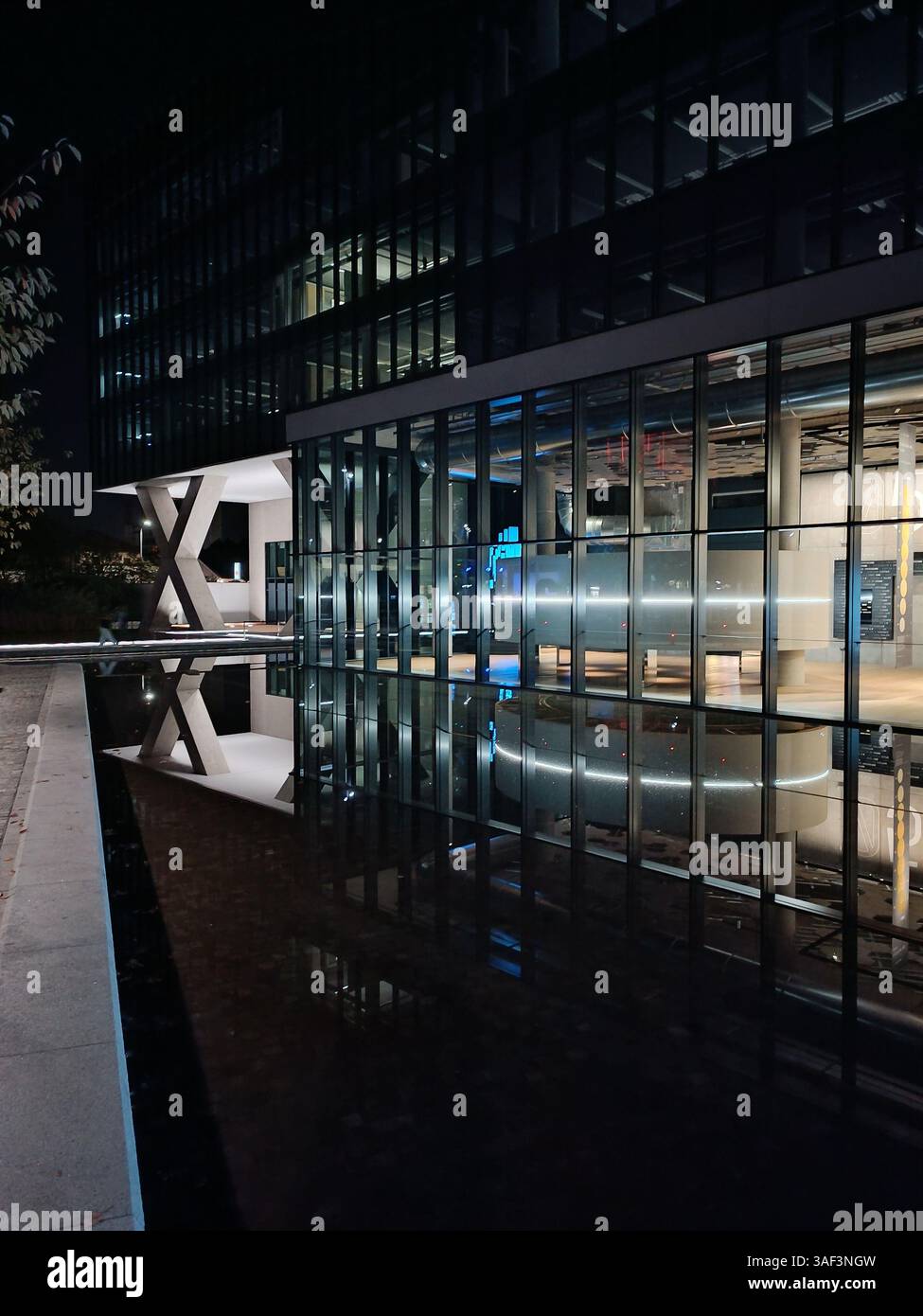 modern building in night city Stock Photo - Alamy