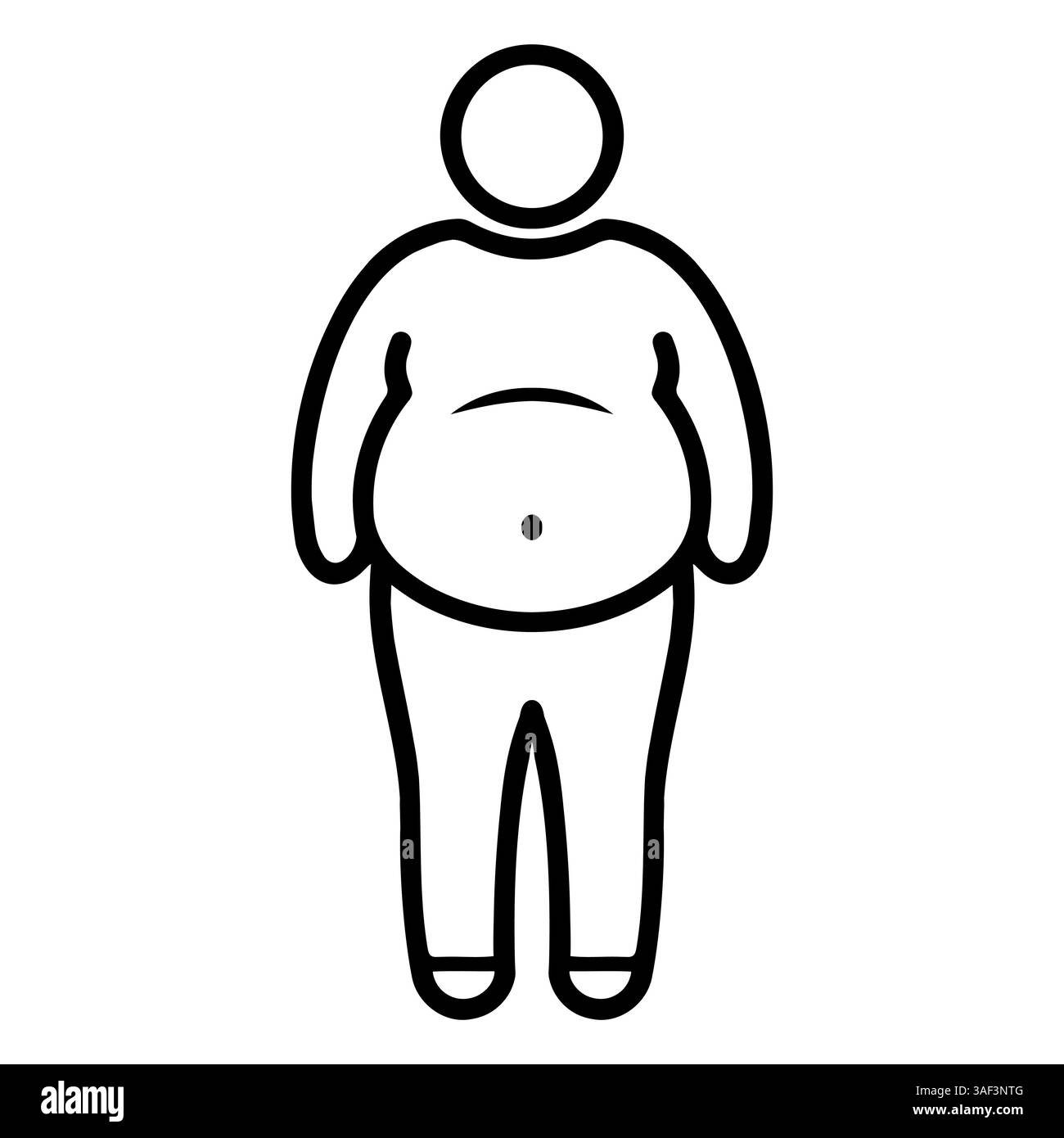 Obese Figure Overweight Person Icon Depicting Health Concerns Stock ...