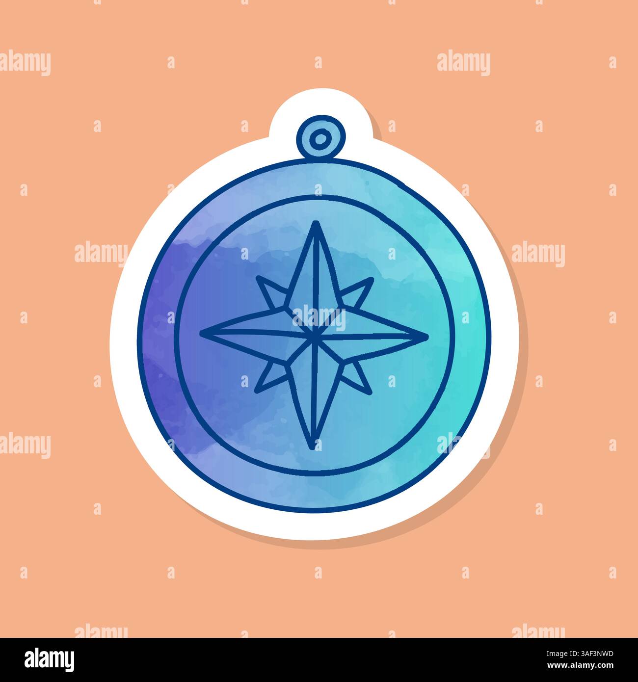 Vintage compass color sticker Stock Vector Image & Art - Alamy