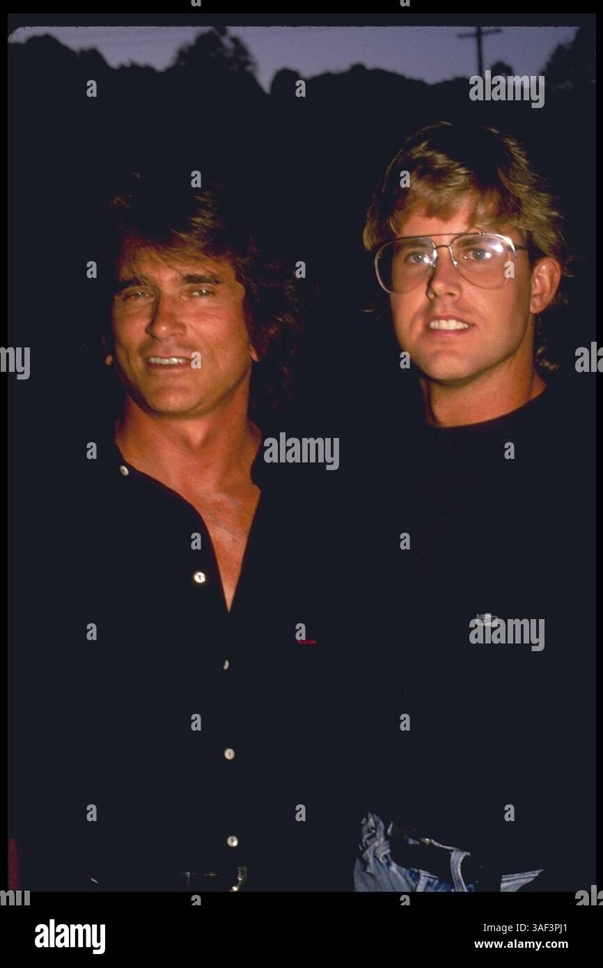 July 1989; Hollywood, CA, USA; Actor MICHAEL LANDON and his son MICHAEL ...