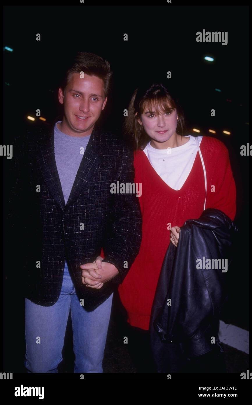 1985; Hollywood, CA, USA; Actress DEMI MOORE and fiance, actor EMILIO ...