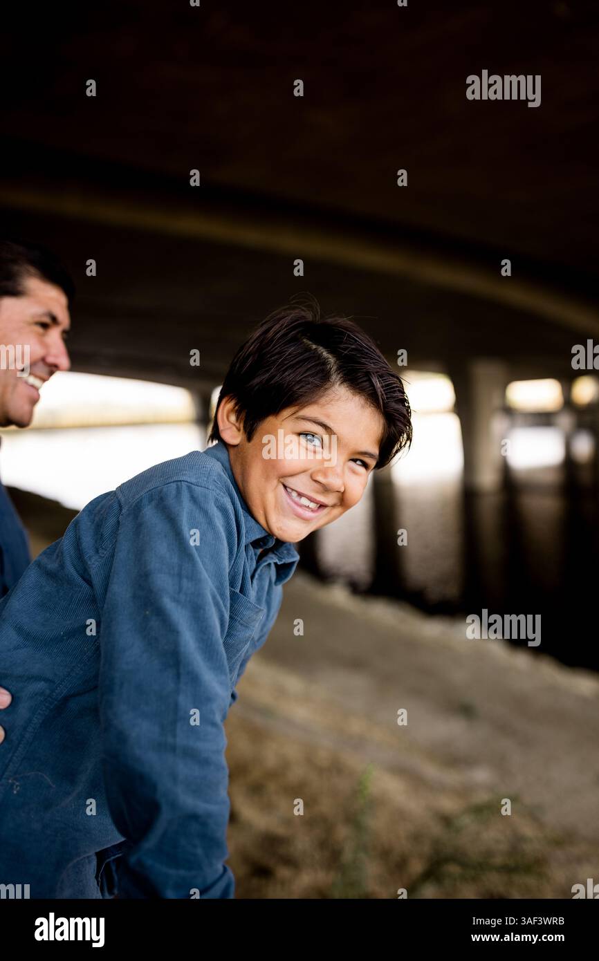 Portrait of Six Year Old Boy Under Bridge in San Diego Stock Photo - Alamy