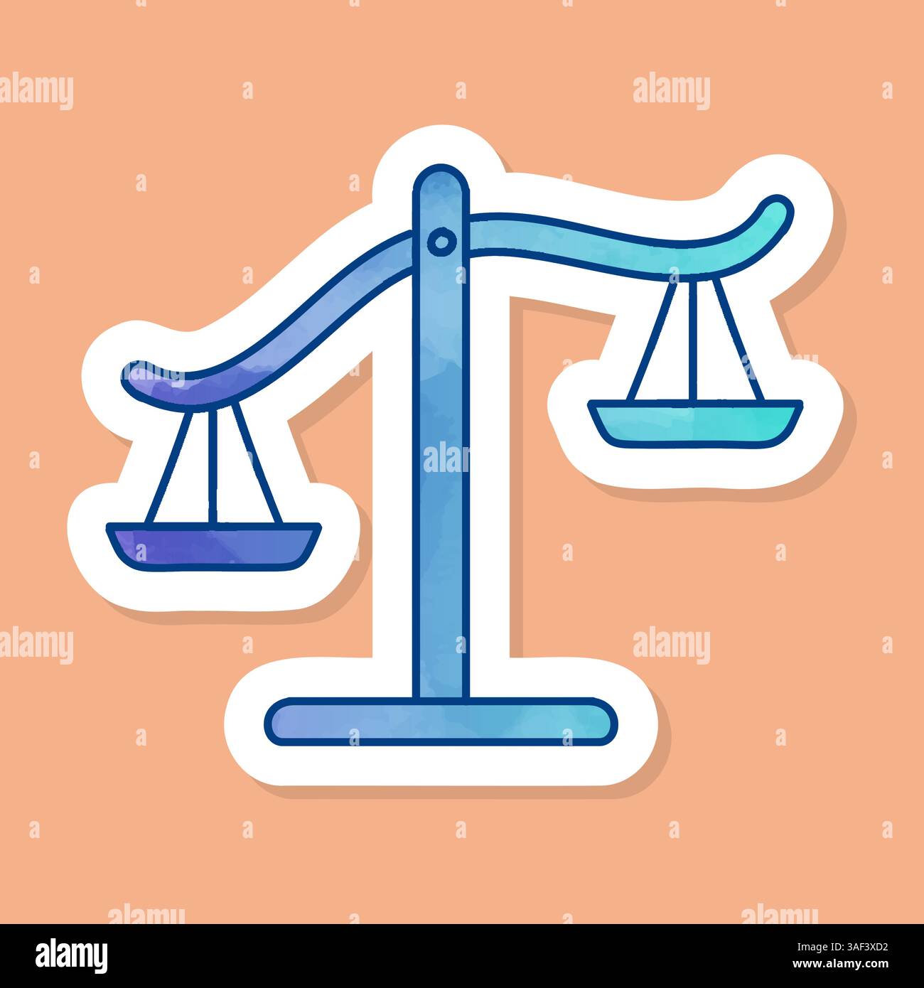 Justice scale color sticker Stock Vector Image & Art - Alamy