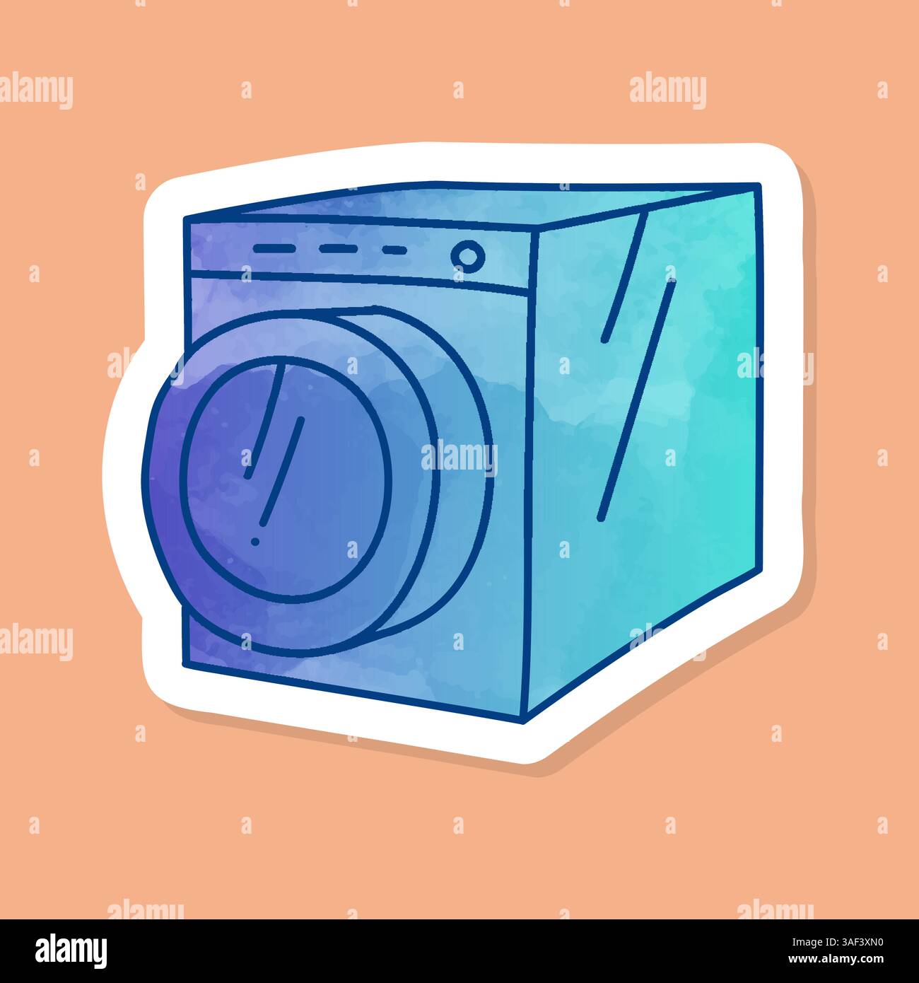 Electric washing machine color sticker Stock Vector Image & Art - Alamy