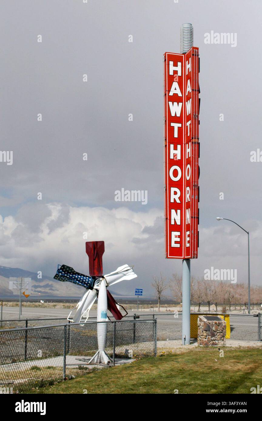 Apr 28, 2005; Hawthorne, Nevada, USA; Sculptures made from bomb parts ...