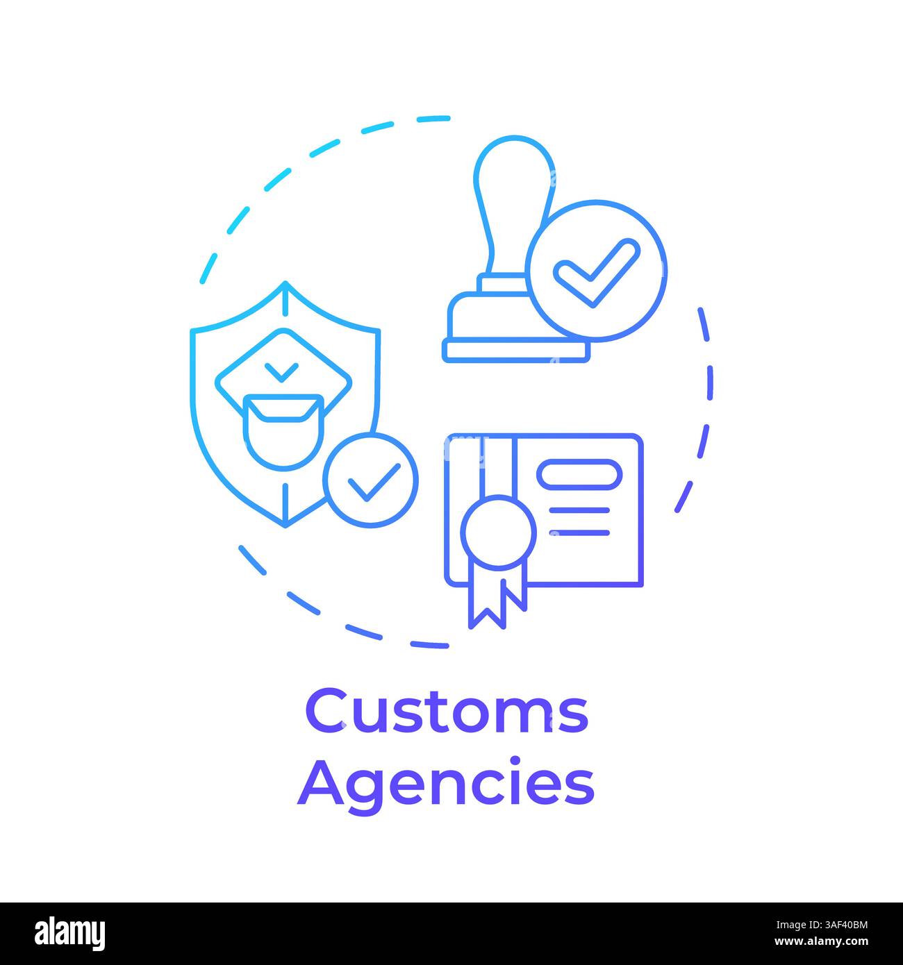 Customs agencies blue gradient concept icon Stock Vector Image & Art ...
