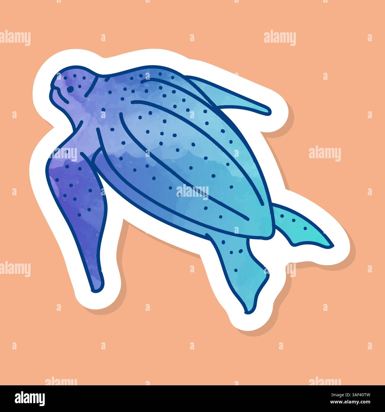 Leatherback sea turtle swimming Stock Vector Images - Alamy