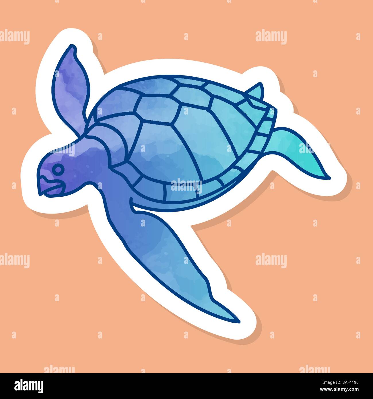 Olive ridley turtle swimming Stock Vector Images - Alamy