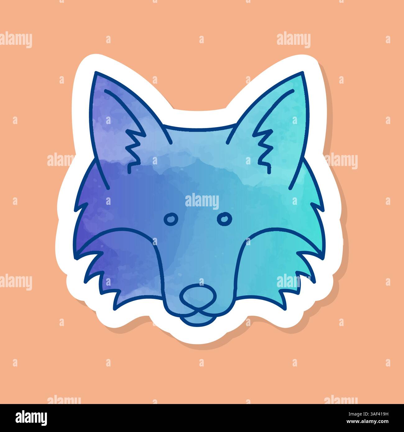 Fox color sticker Stock Vector Image & Art - Alamy