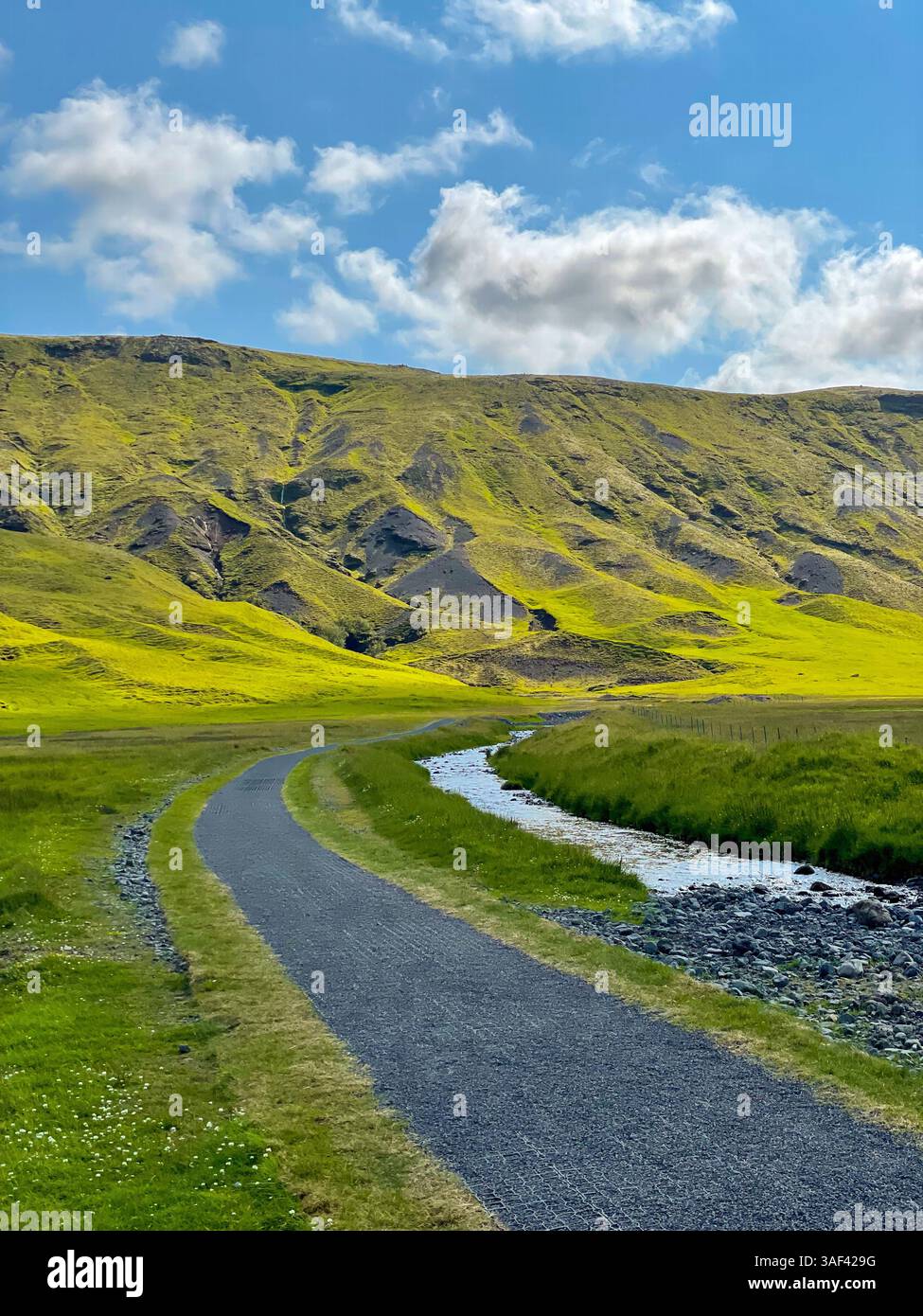 River pathway in Icelandic scenery Stock Photo - Alamy