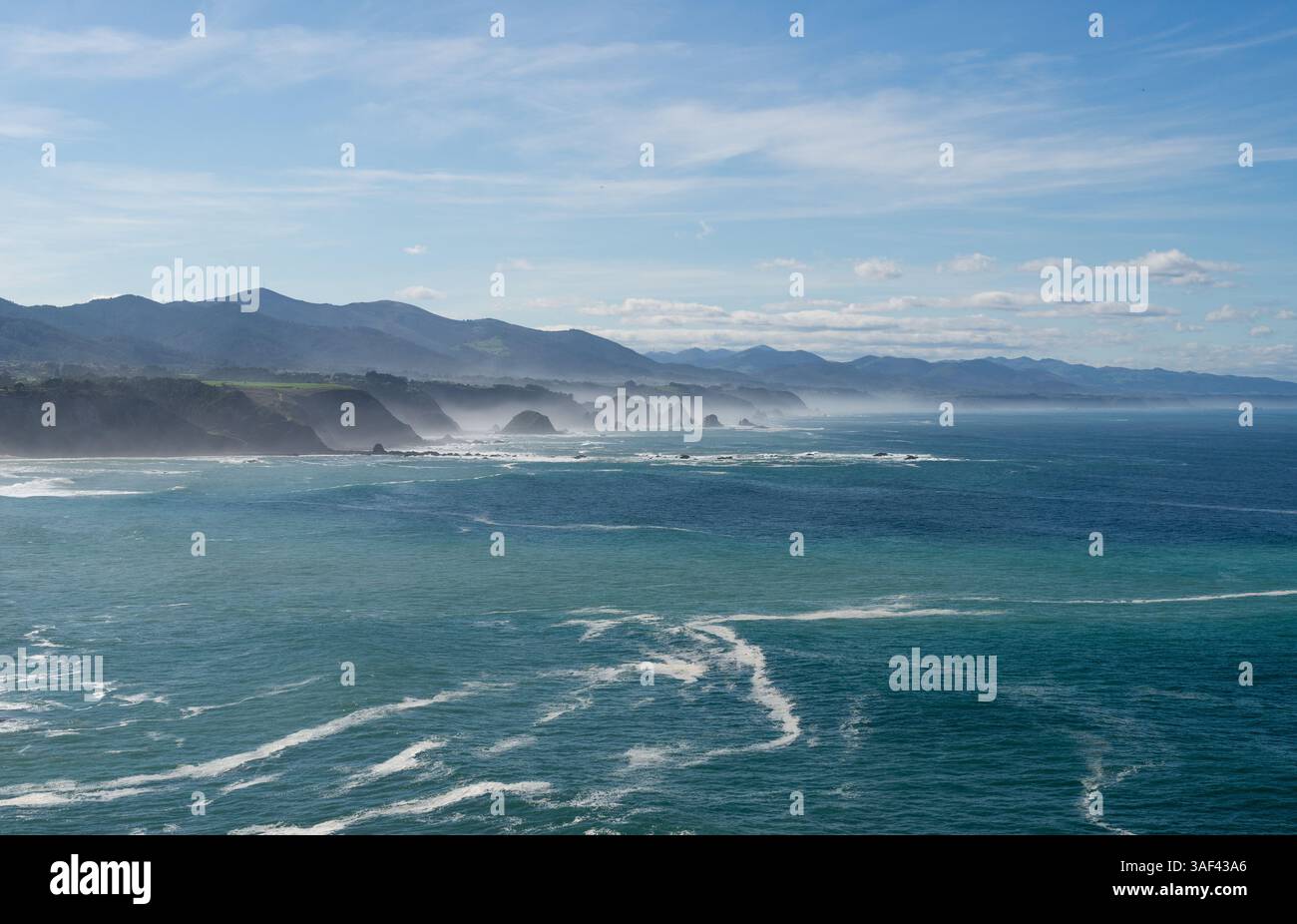 all shades of the blue ocean, fog, swash Stock Photo - Alamy