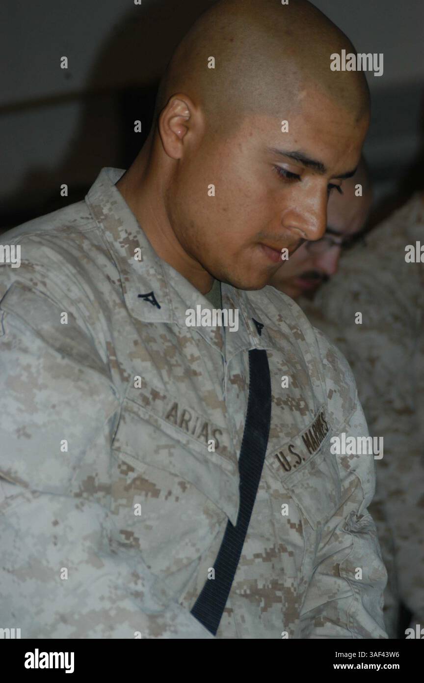 Apr 07, 2005; Camp Hurricane Point, Iraq; Lance Cpl. EDUARDO ARIAS ...
