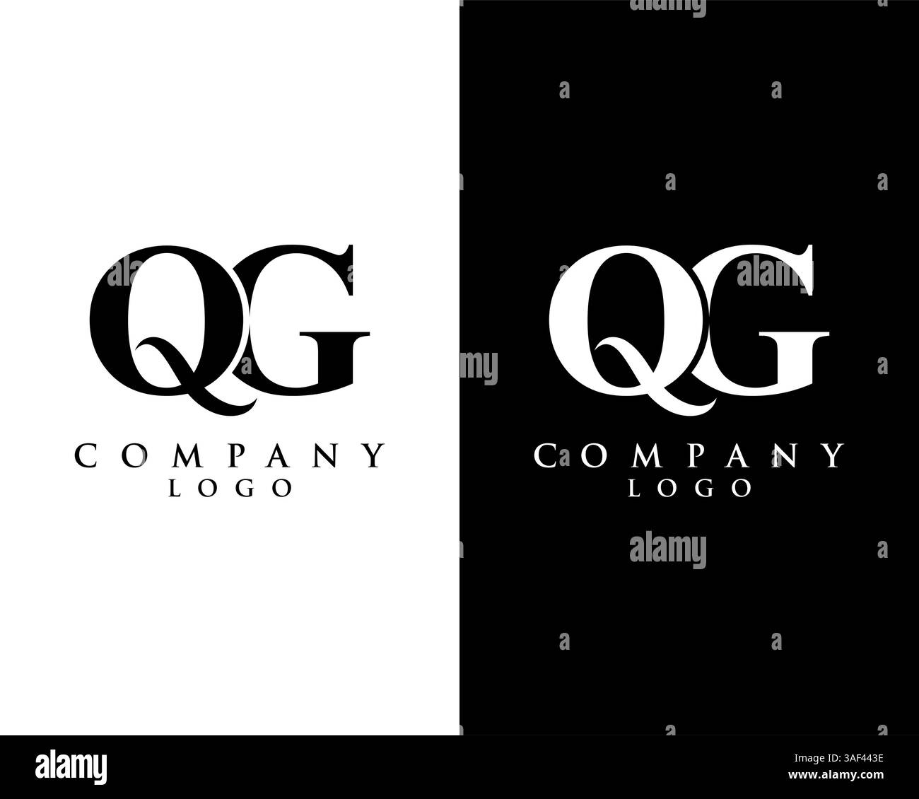 QG, GQ modern logo design with Black and white background. vector logo ...