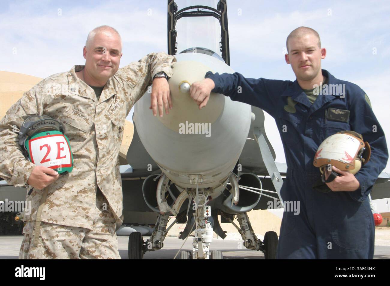 Apr 13, 2005; Al Asad, Iraq; Corporal TRAVIS TOBORG, plane captain ...
