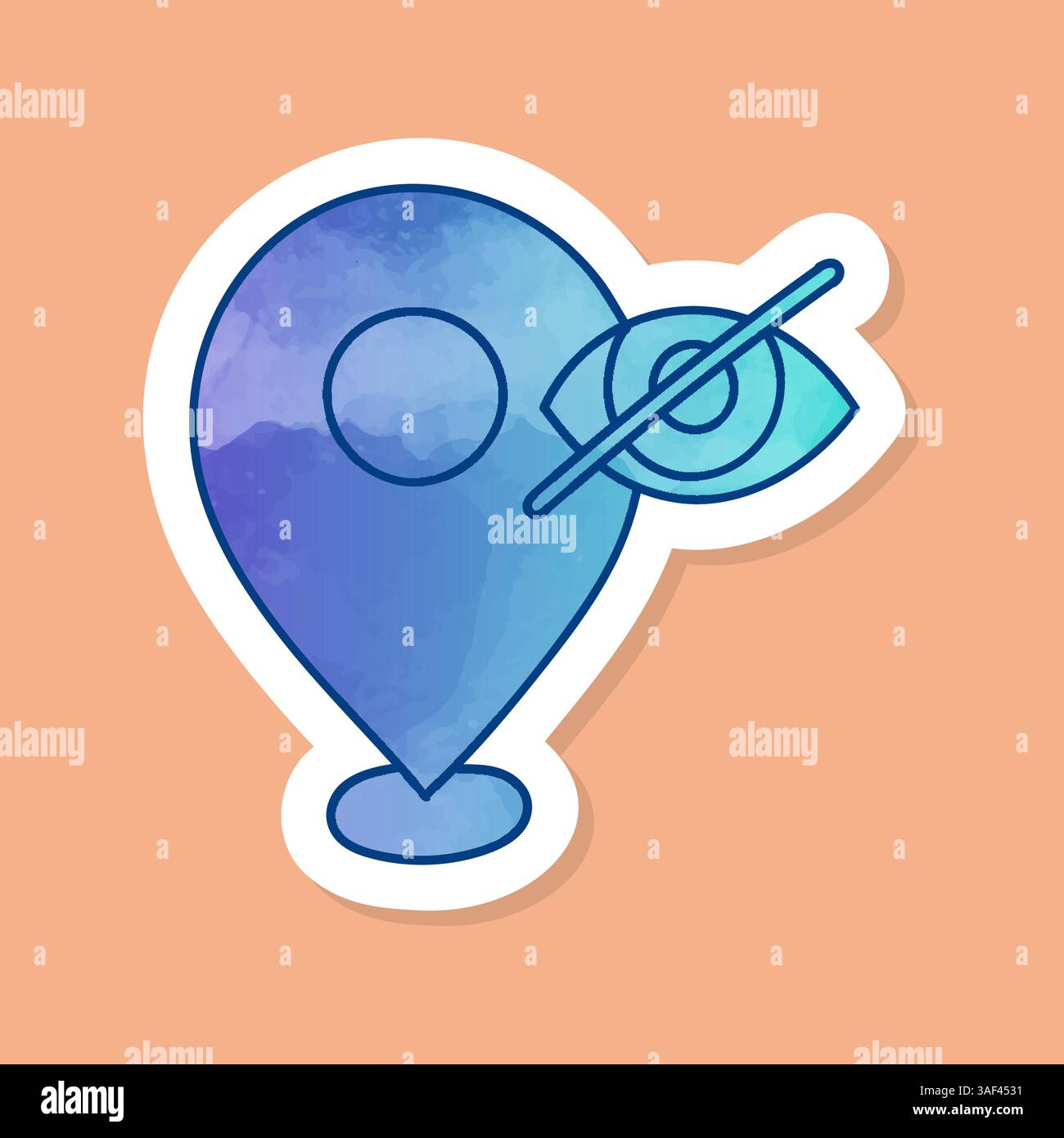 color sticker map pin restricted area Stock Vector Image & Art - Alamy