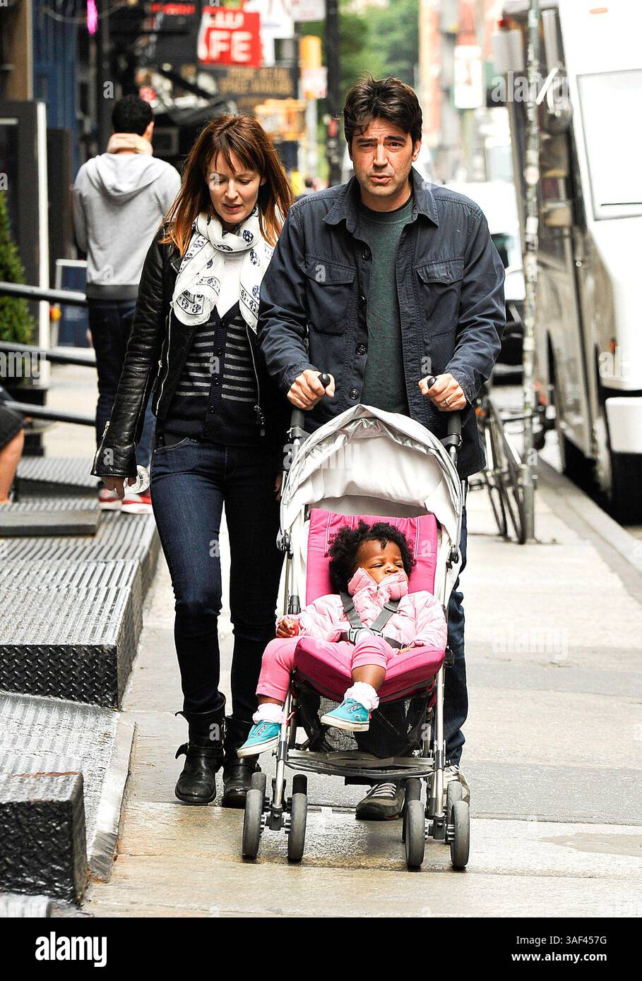 Ron Livingston and Rosemarie DeWitt out and about their daughter Gracie ...