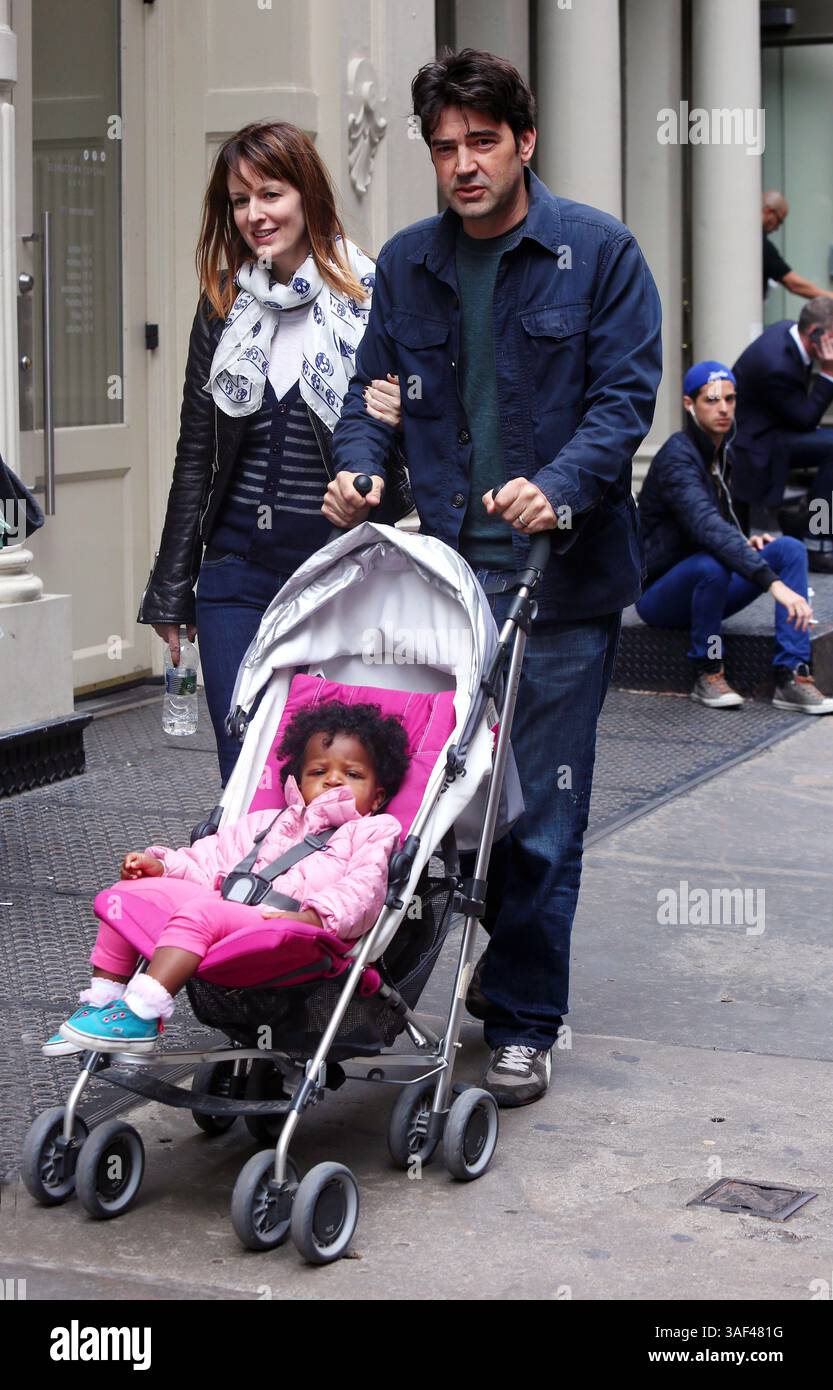 Ron Livingston and Rosemarie DeWitt out and about their daughter Gracie ...