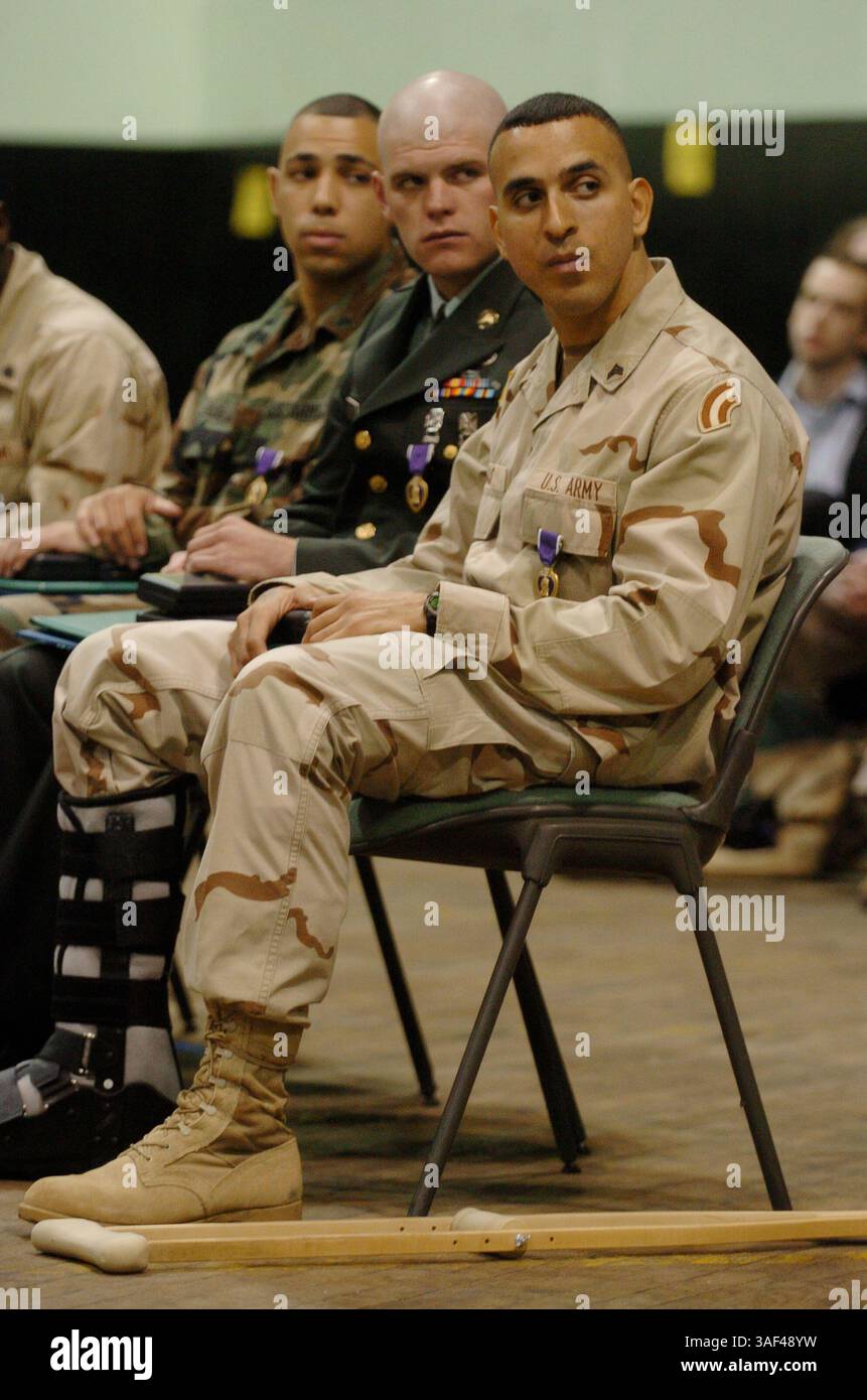 Apr 23, 2005; New York, NY, USA; Purple Heart recipients L-R: Sgt ...