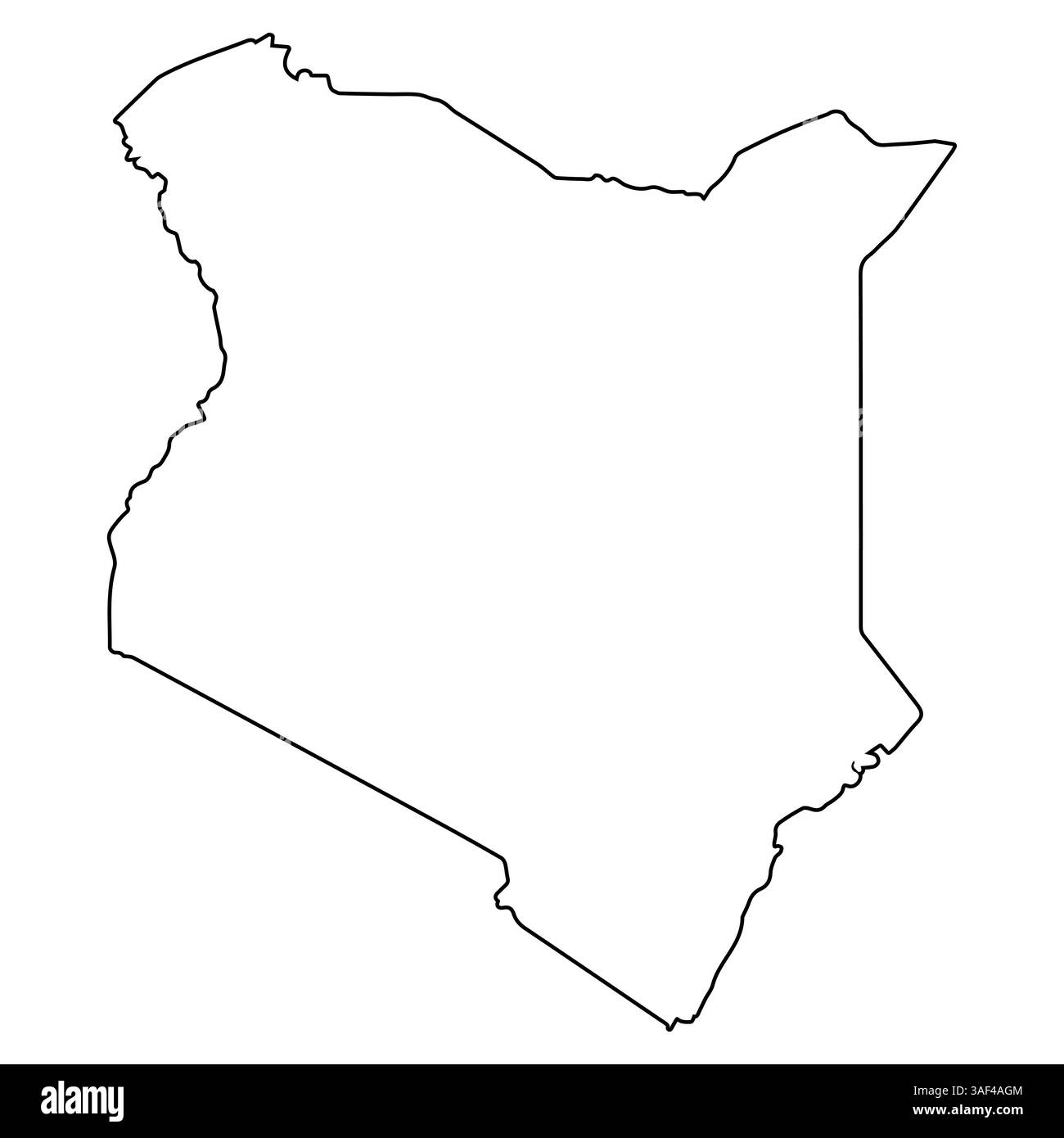 Kenya Outline Map East African Nation Border Silhouette Stock Vector ...