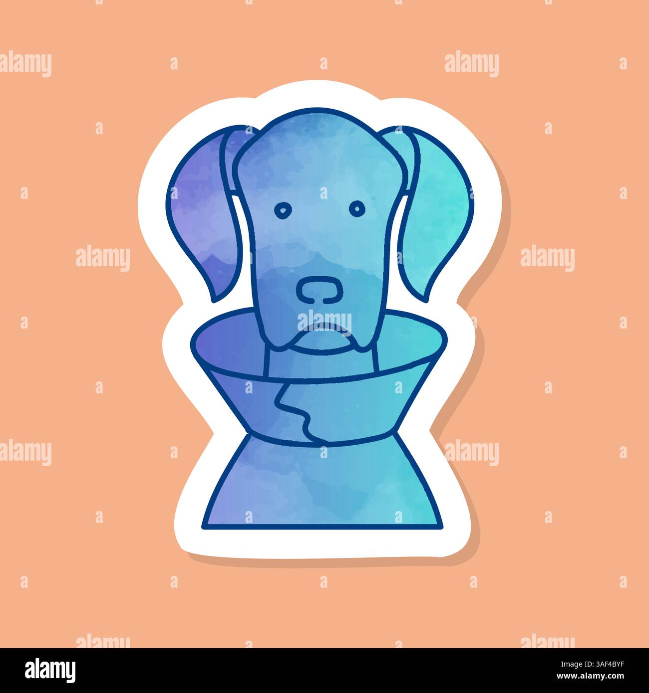 Sick dog color sticker Stock Vector Image & Art - Alamy