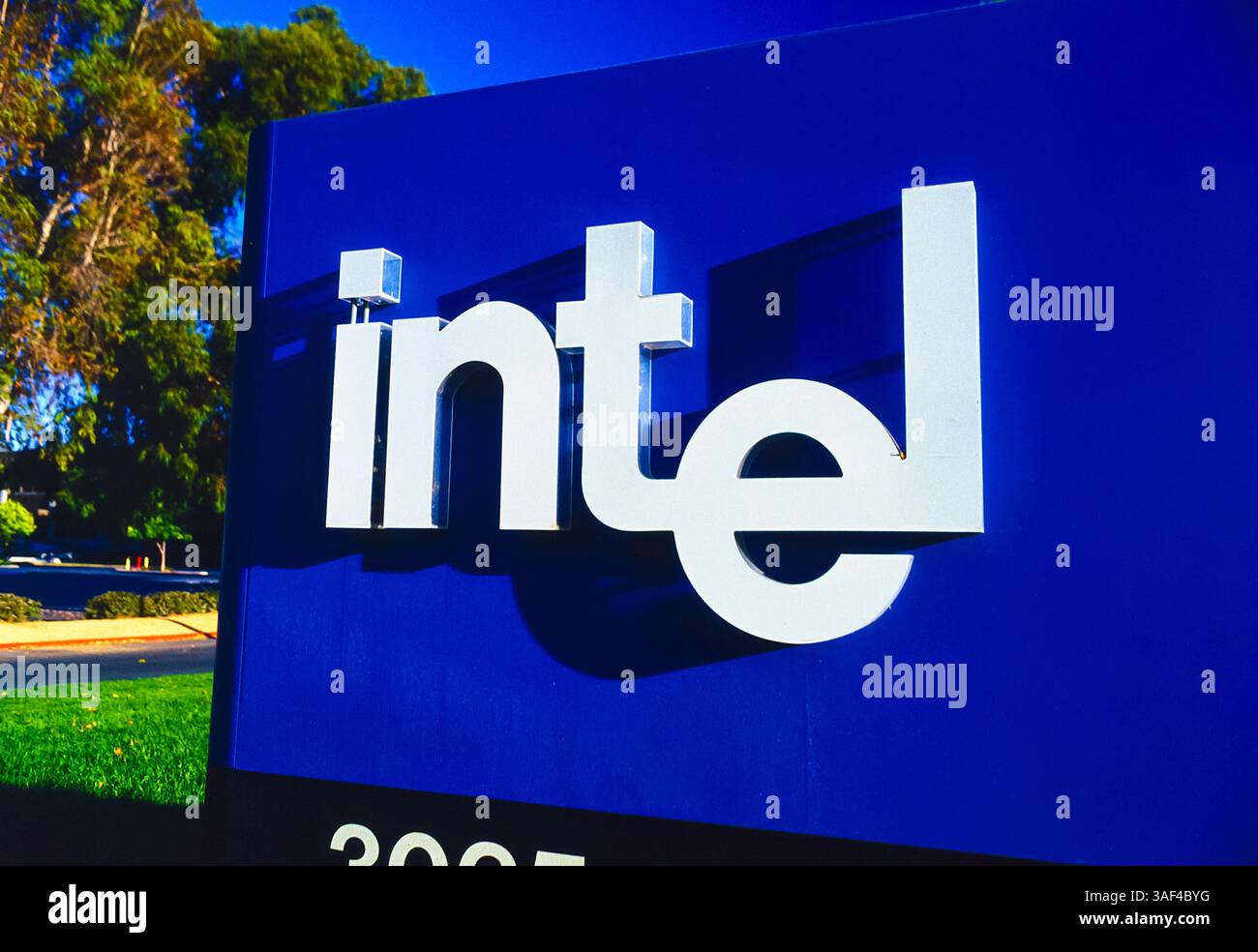 San Jose, California, Intel Corporation, Detail, Logo, Sign, Outside ...