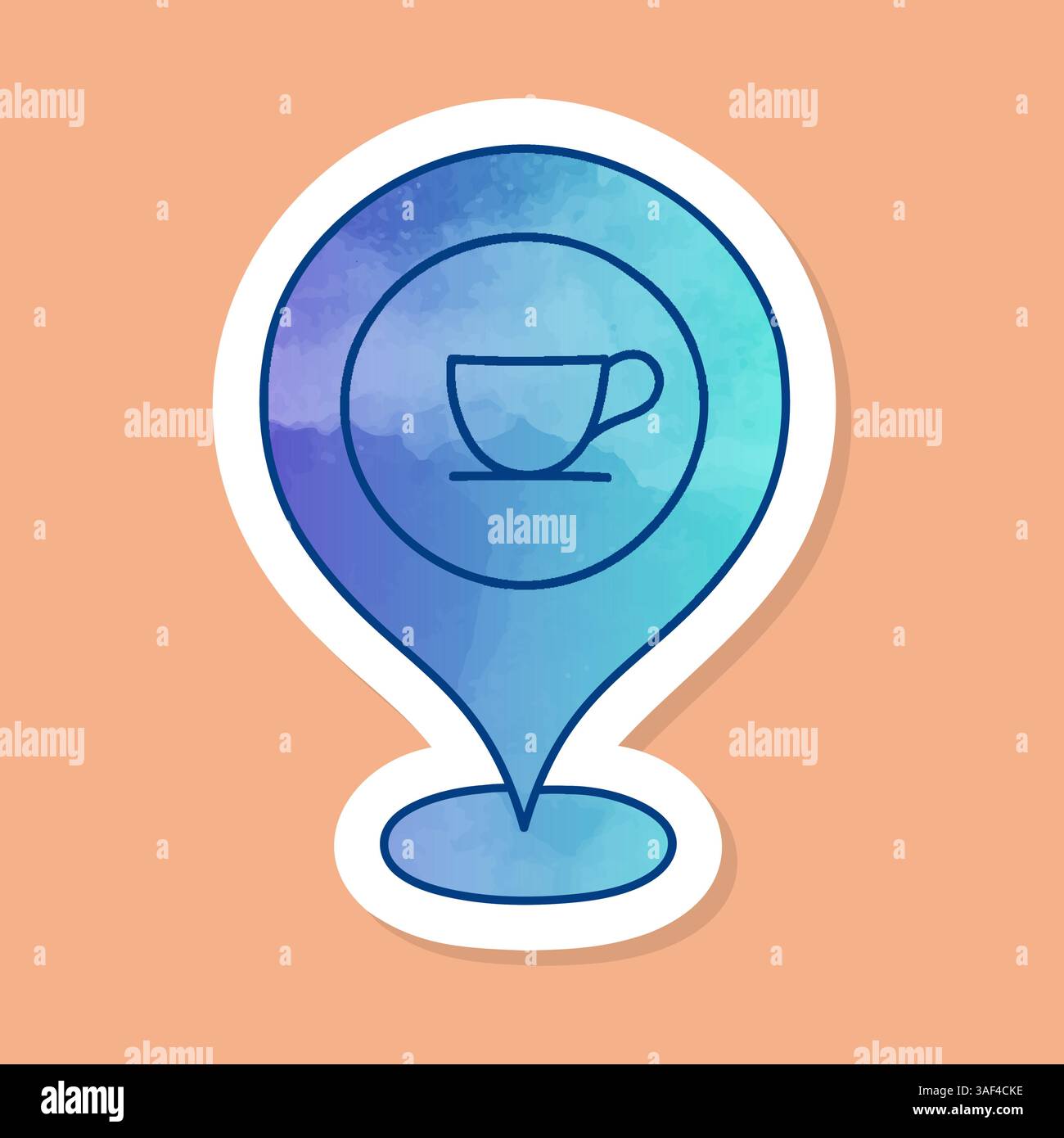 color sticker pin map cafe Stock Vector Image & Art - Alamy