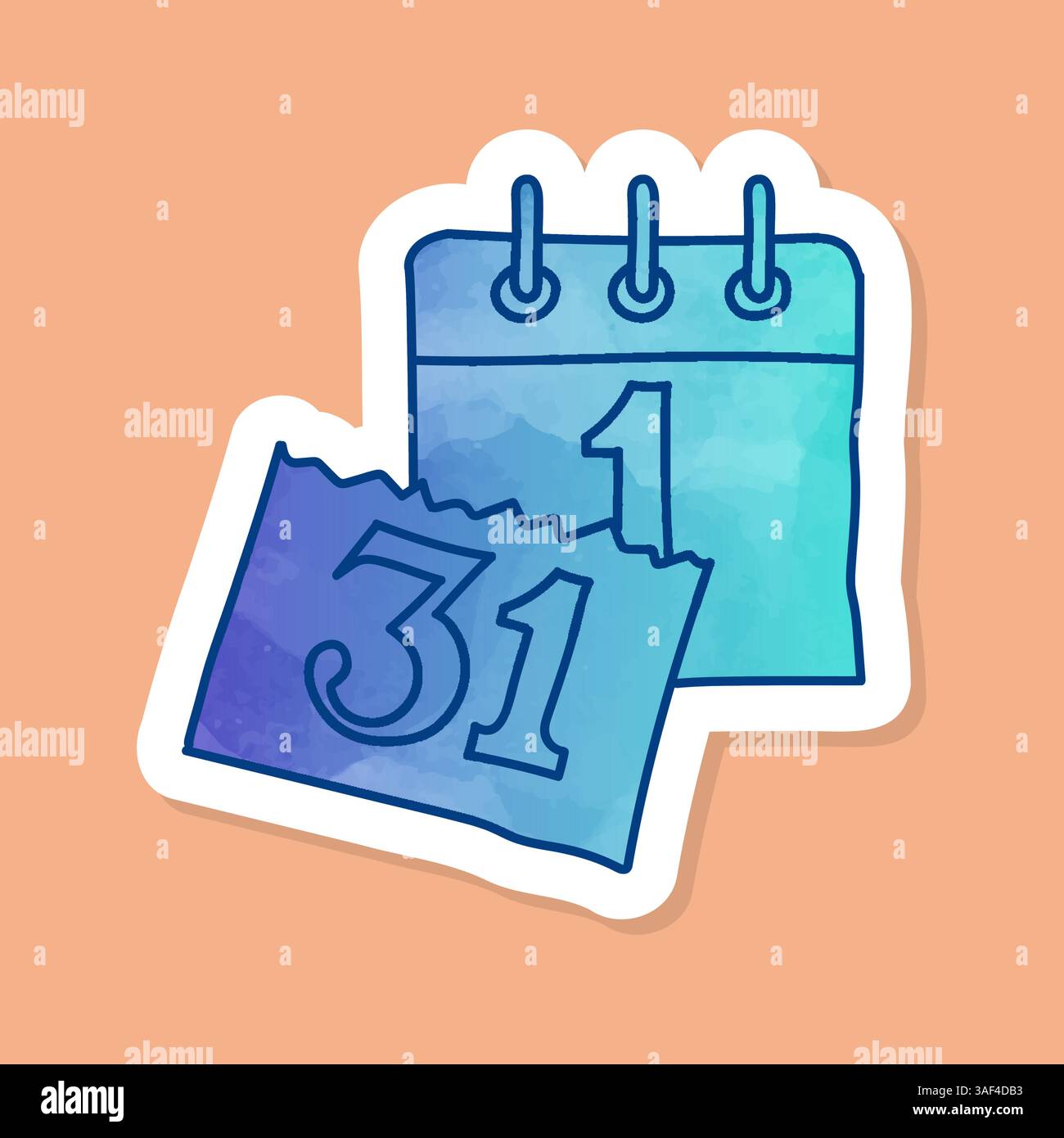New year calendar color sticker Stock Vector Image & Art - Alamy