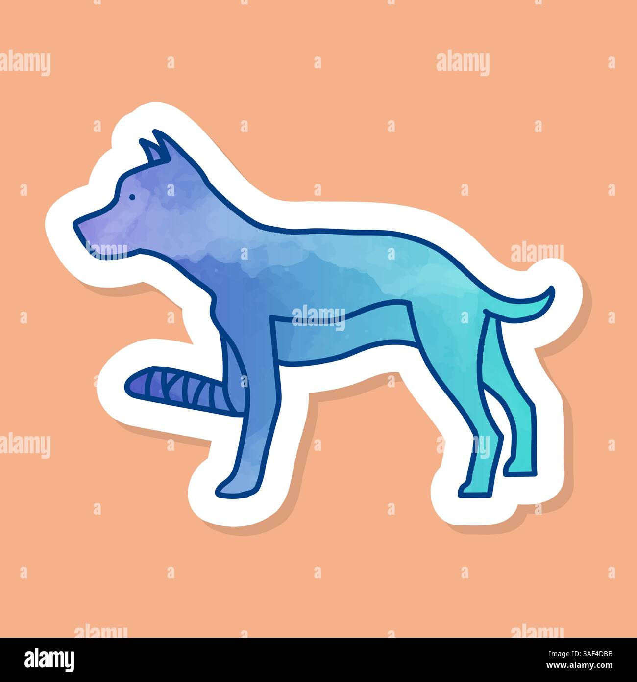 Leg injured dog color sticker Stock Vector Image & Art - Alamy