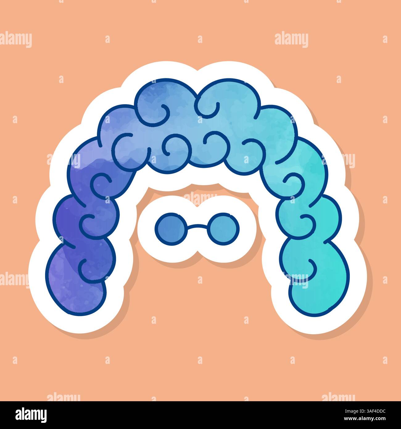 Judge hair and eyeglasses color sticker Stock Vector Image & Art - Alamy