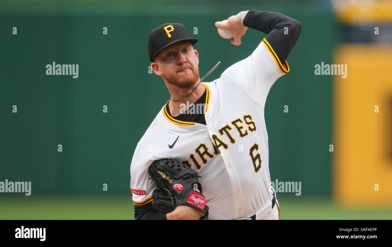 Pittsburgh Pirates starting pitcher Bailey Falter delivers during the ...