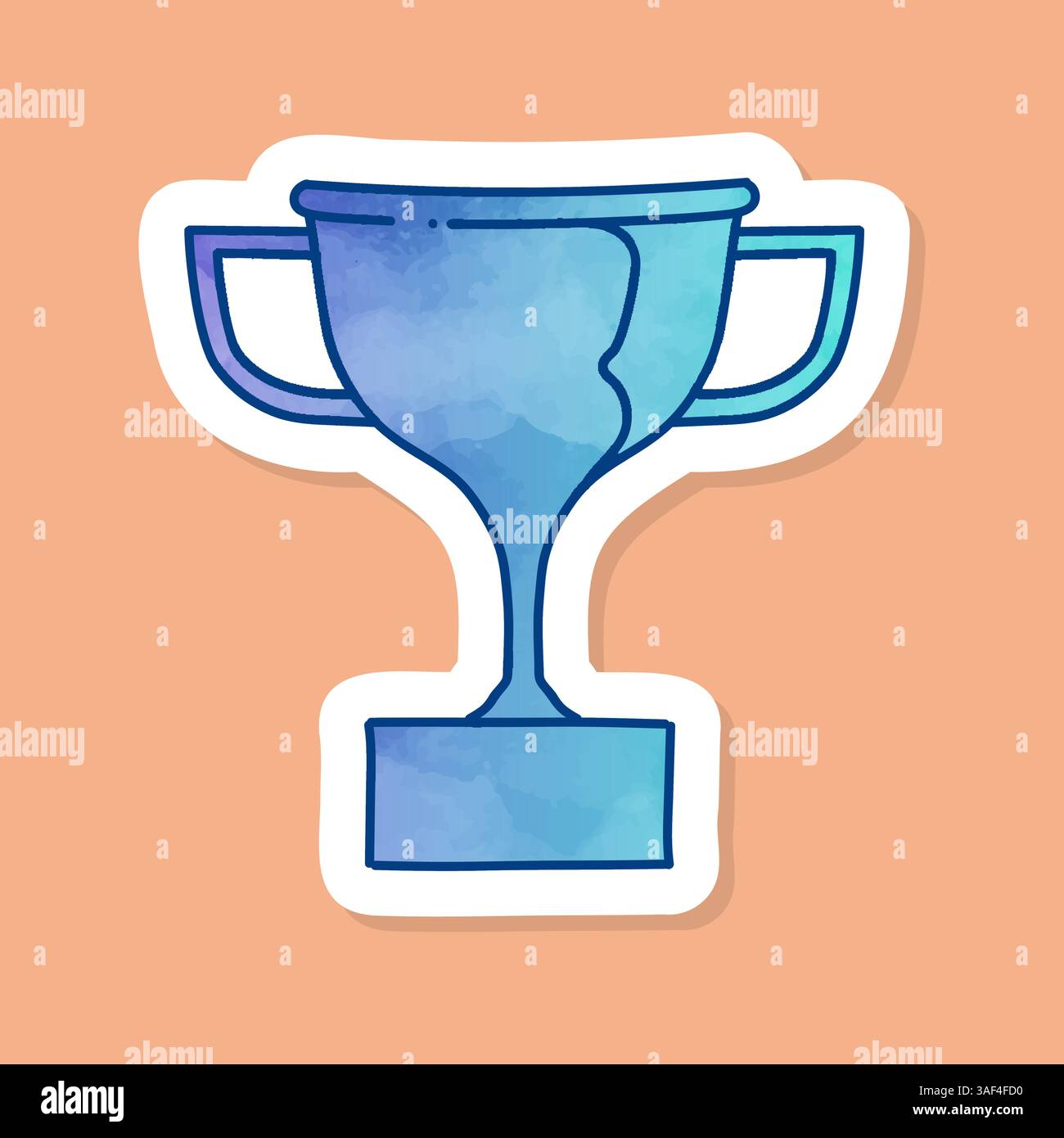Trophy color sticker Stock Vector Image & Art - Alamy