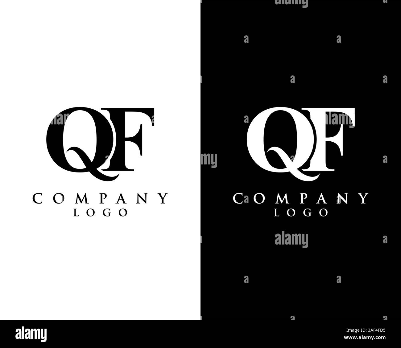 QF, FQ modern logo design with Black and white background. vector logo ...