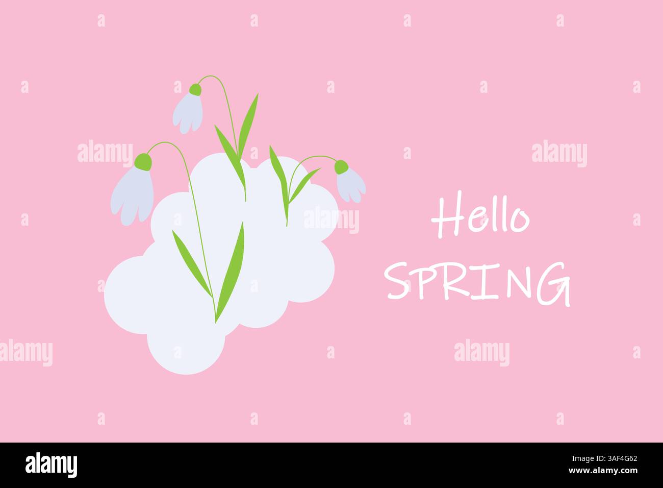 Hello Spring - cover or postcard template, snowdrop - vector ...