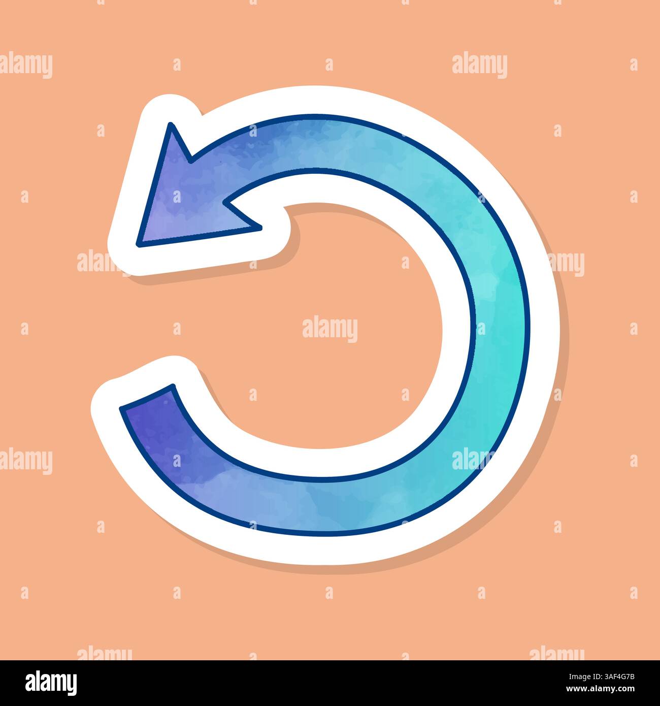 Counterclockwise rotating arrow color sticker Stock Vector Image & Art - Alamy