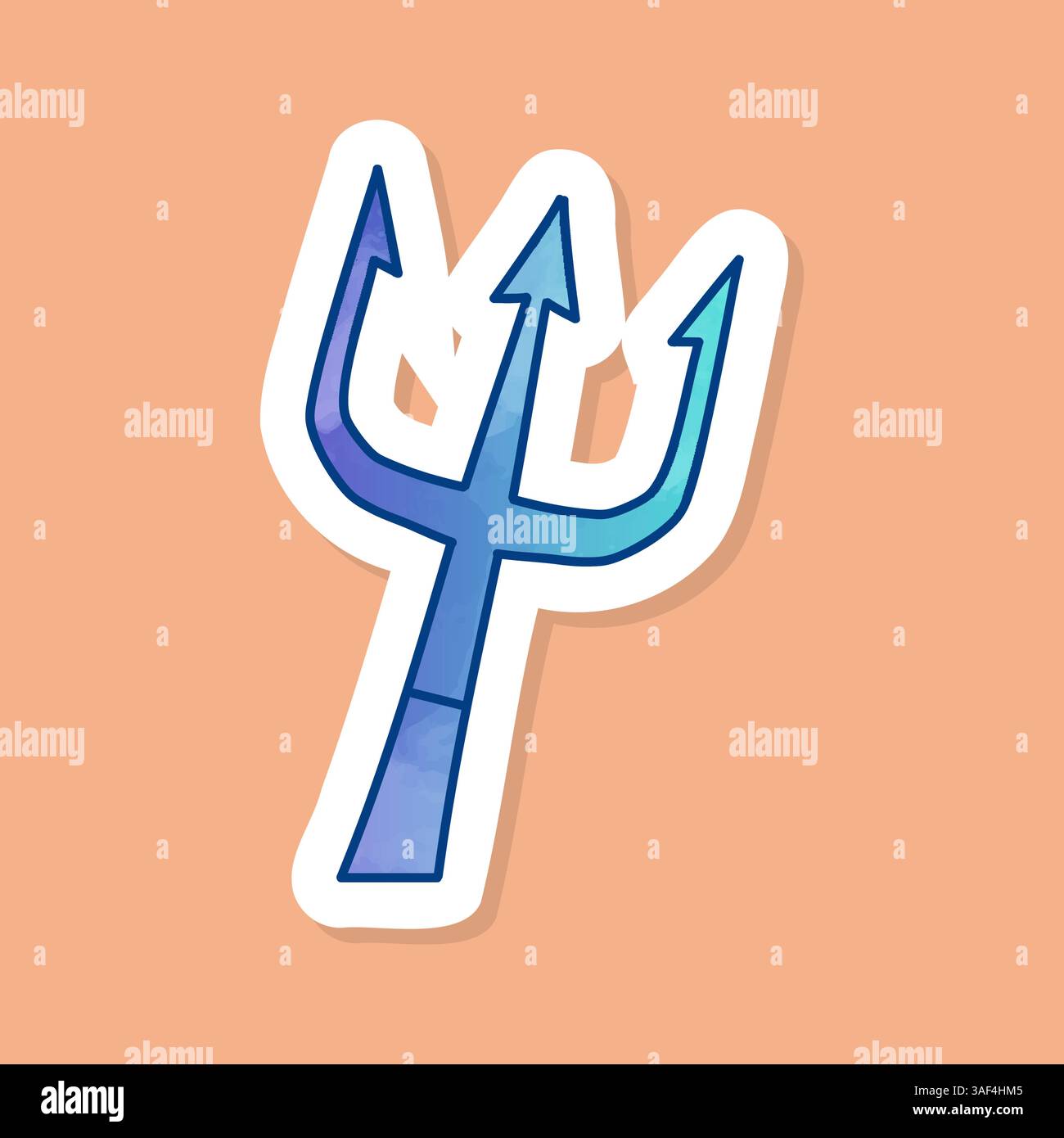 Poseidon trident color sticker Stock Vector Image & Art - Alamy