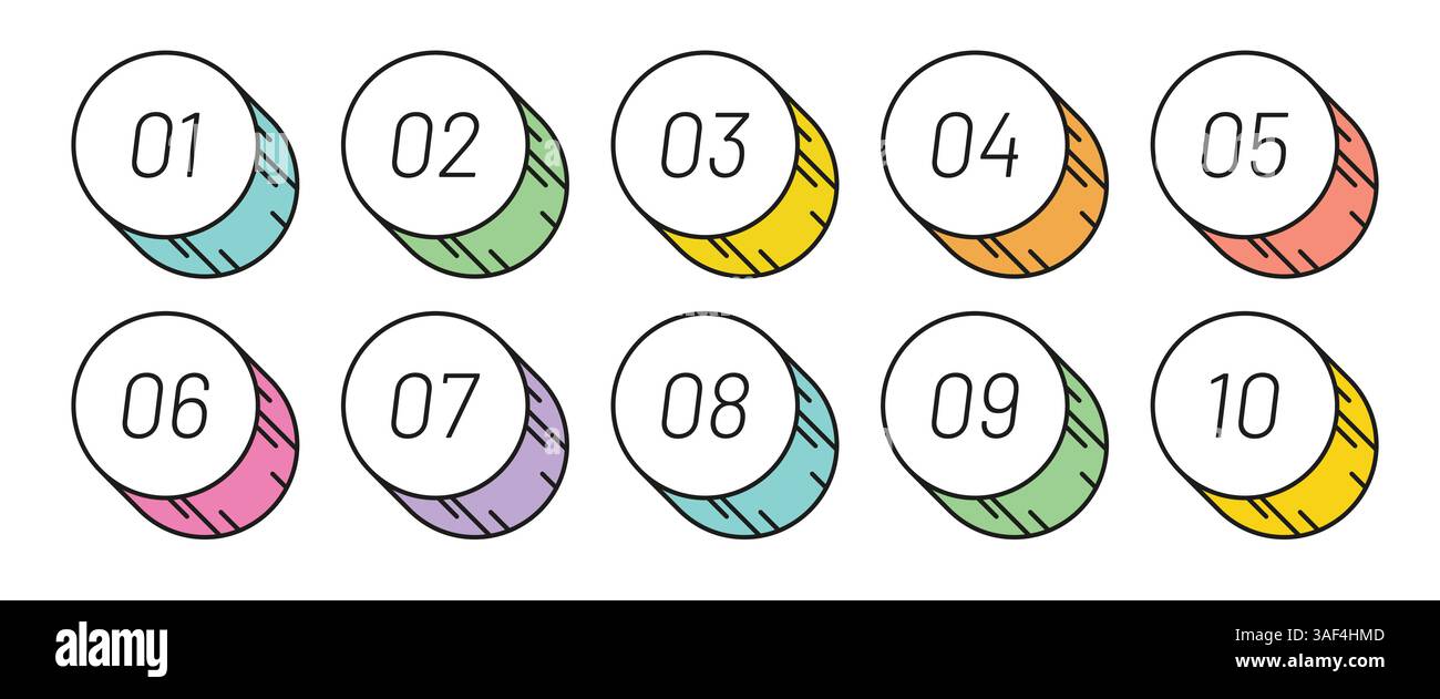 Number bullet points 1 to 10 Stock Vector Image & Art - Alamy