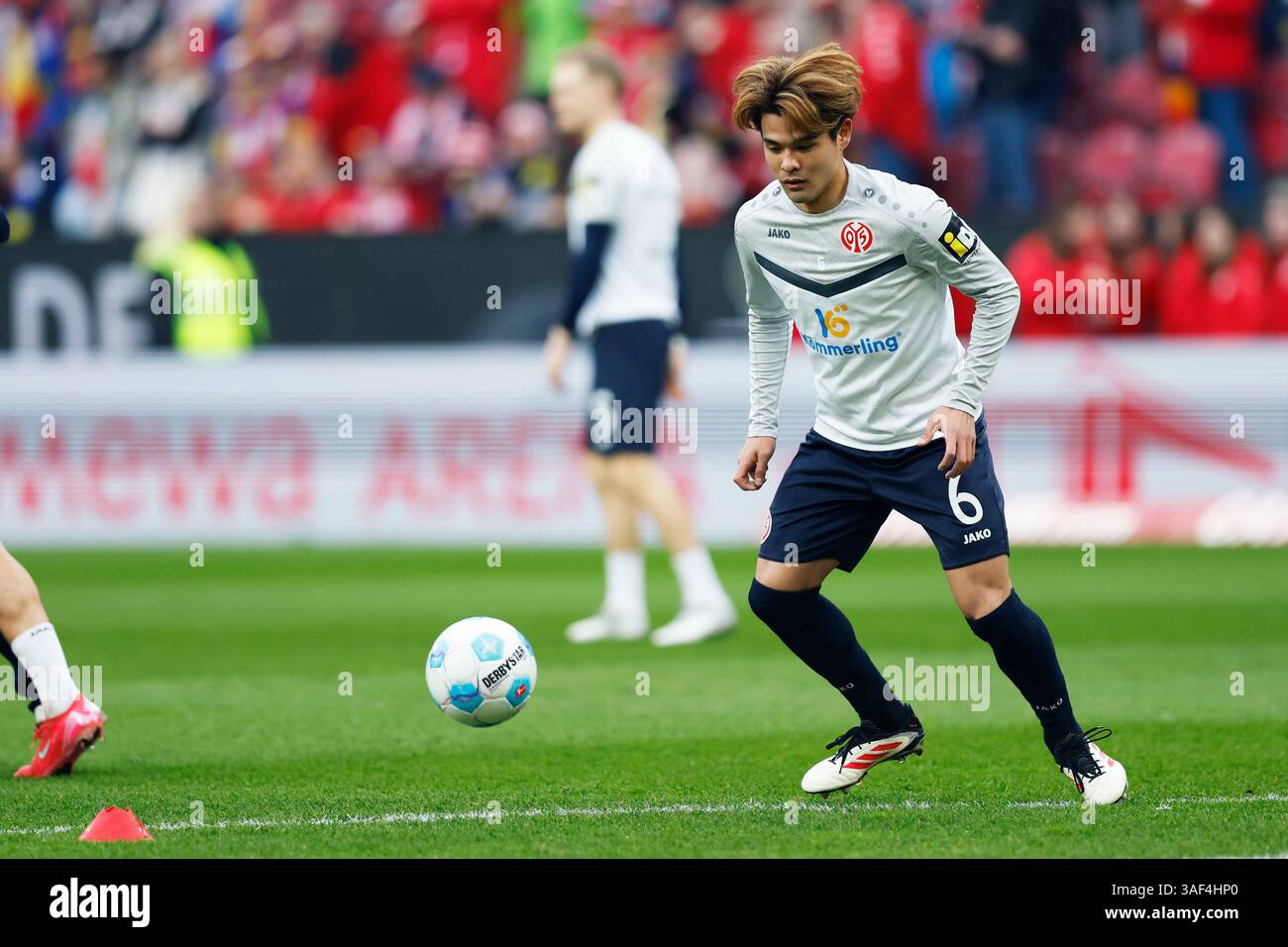 Mainz, Germany. Credit: D. 22nd Feb, 2025. Kaishu Sano (Mainz) Football/Soccer : Bundesliga ...