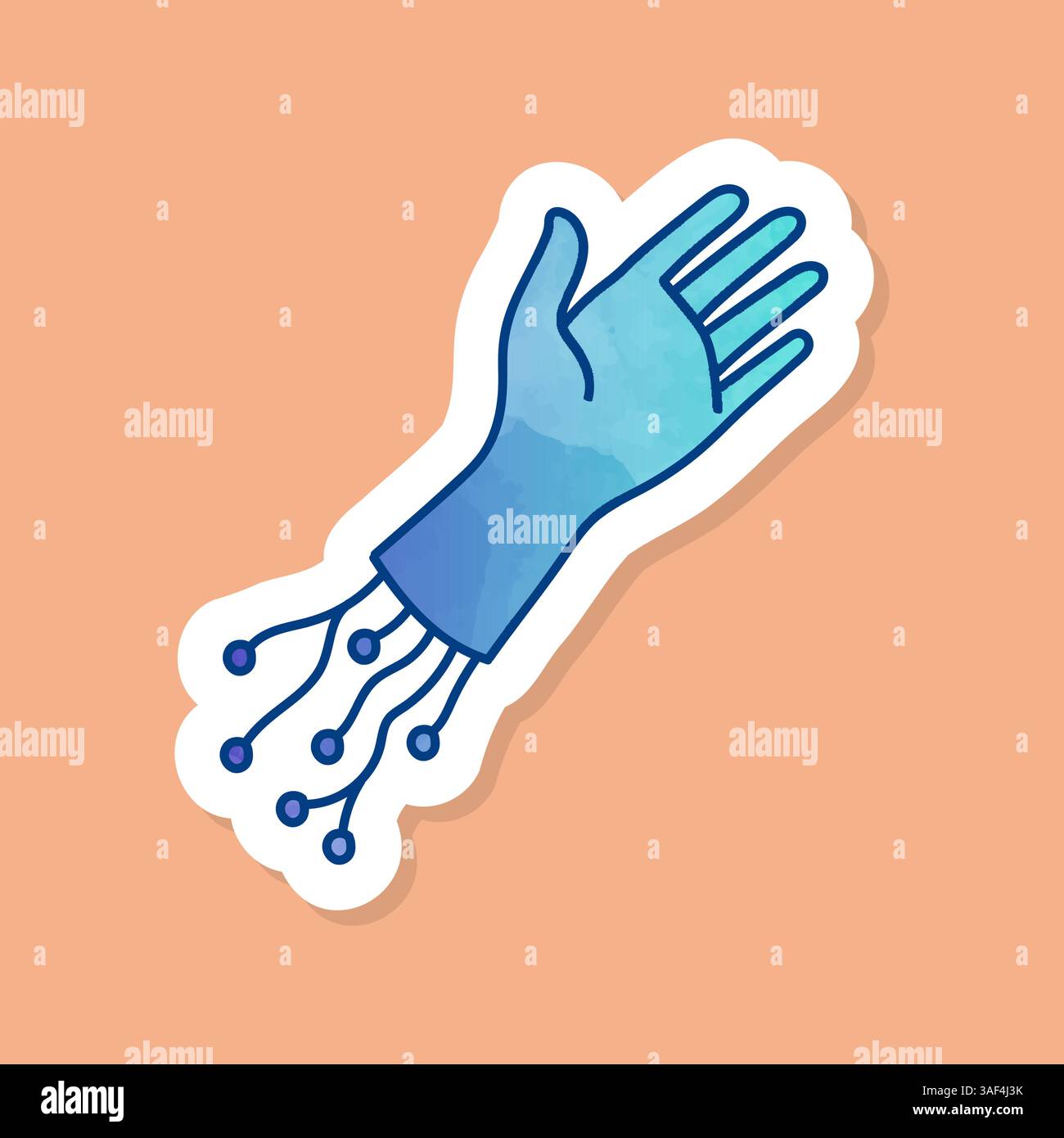 Robotic arm prosthetic color sticker Stock Vector Image & Art - Alamy