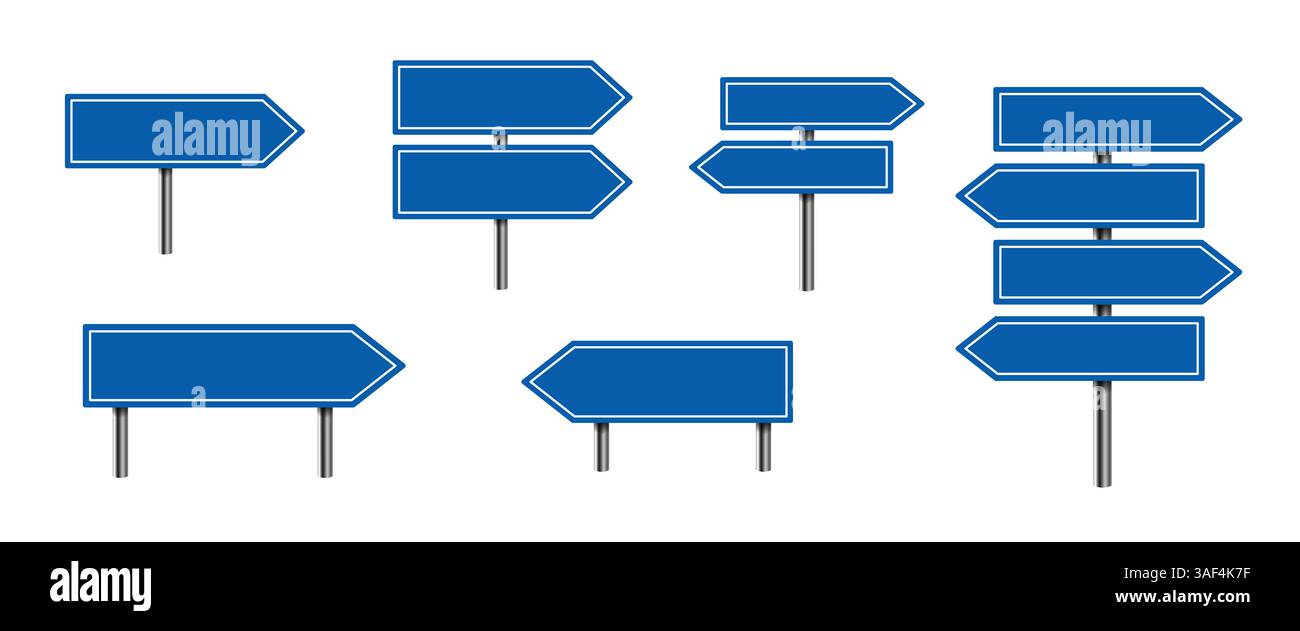 Blue road signs collection Stock Vector Image & Art - Alamy